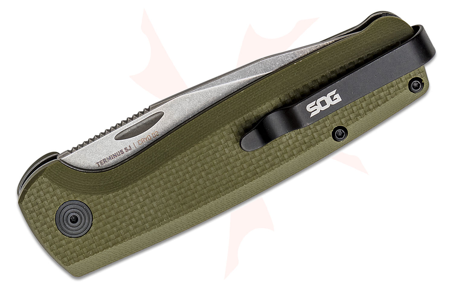 SOG Terminus SJ Slipjoint Folding Knife 2.9" Stonewashed Cryo D2 Clip ...
