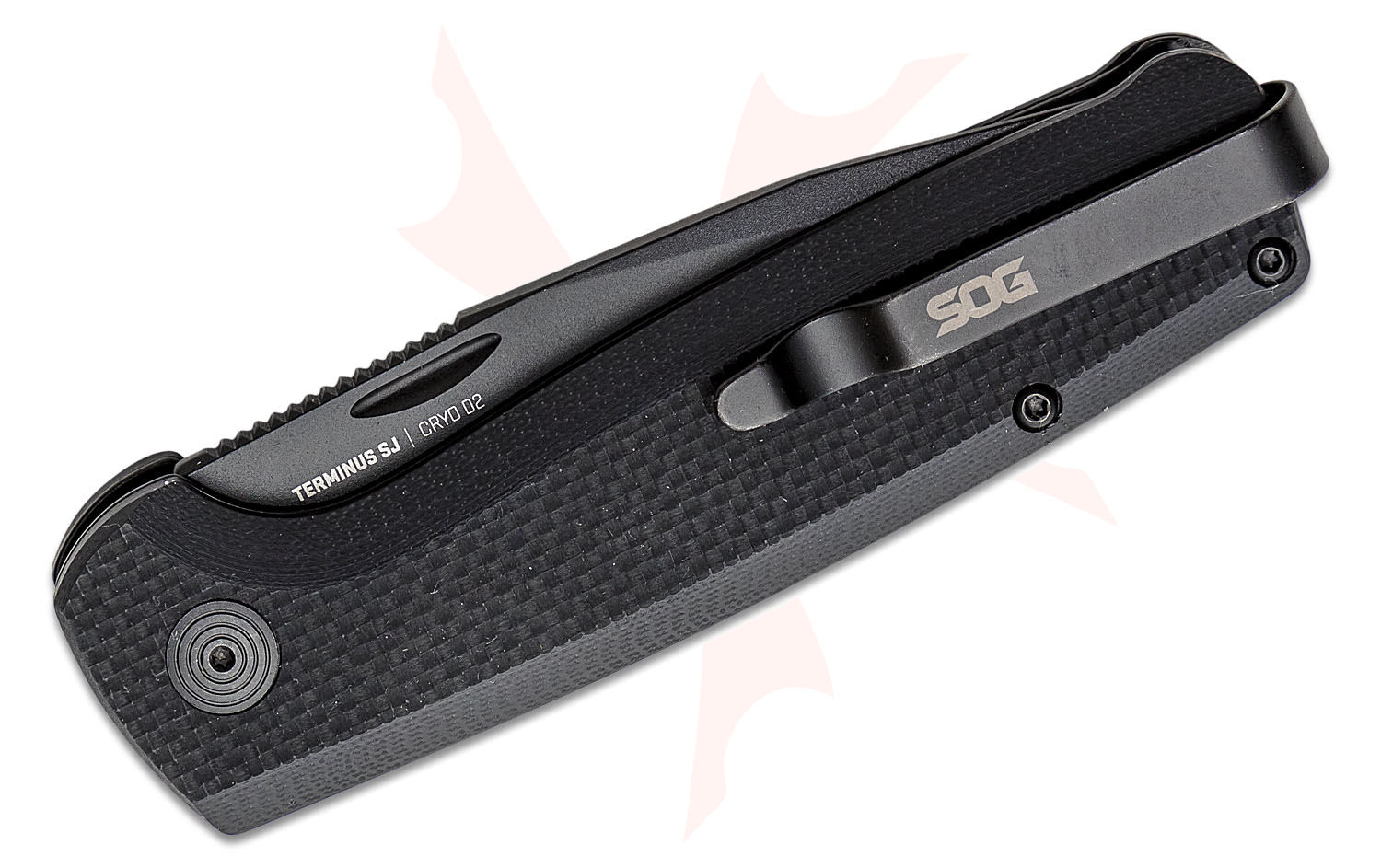 SOG Terminus SJ Slipjoint Folding Knife 2.9" Black Cryo D2 Clip Point ...