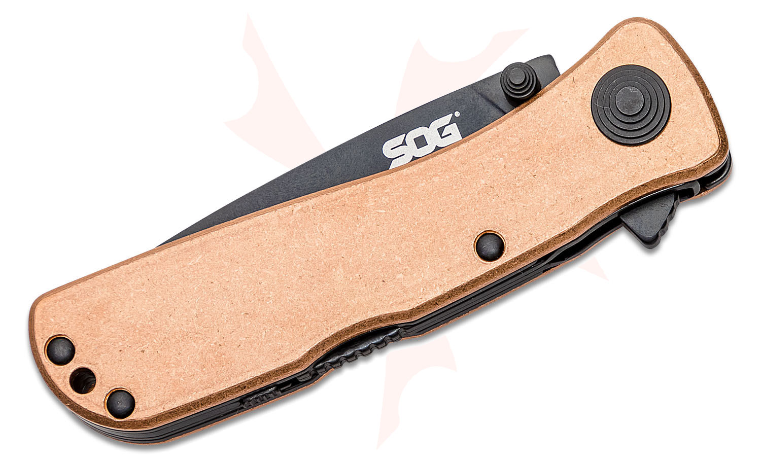 SOG Twitch II Assisted Flipper Knife 2.65" AUS8 Black Plain Blade ...