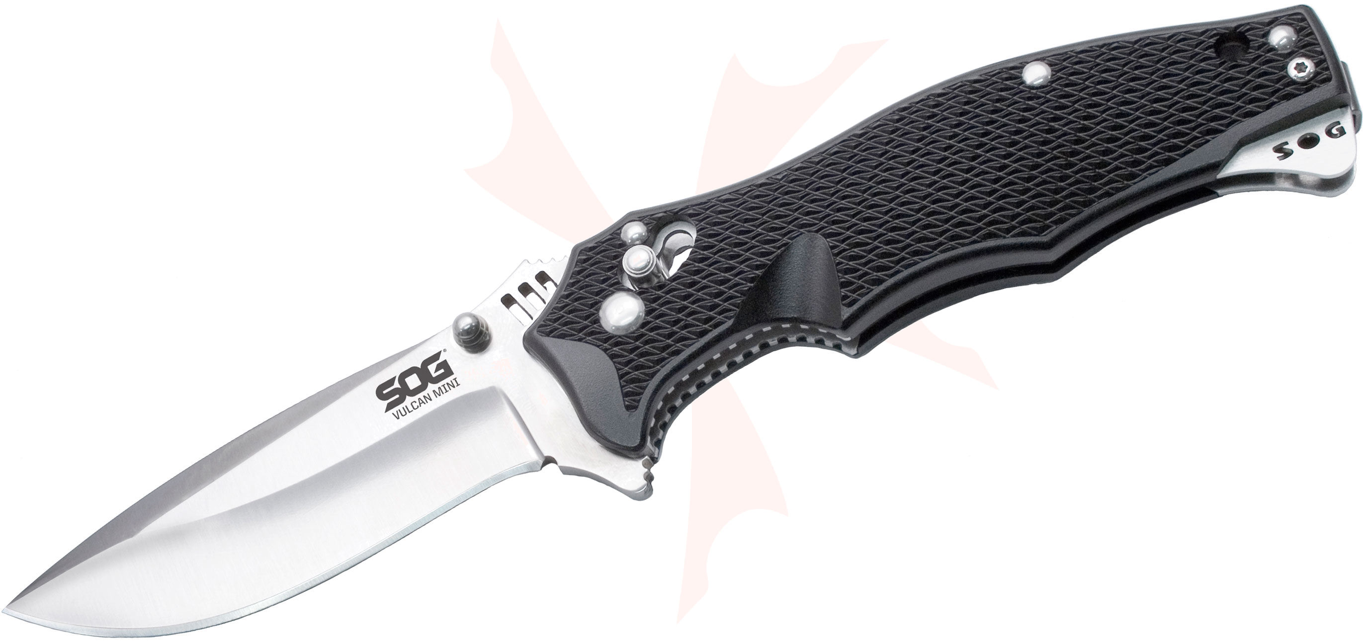 SOG Vulcan Mini Folding Knife 3" VG10 Satin Plain Blade, Black GRN ...