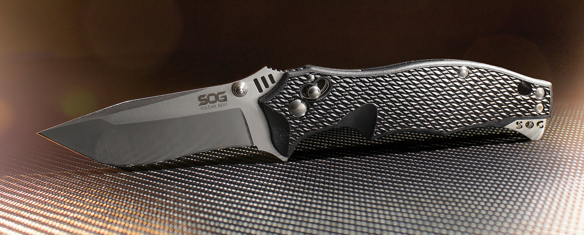 SOG VL04 Vulcan Mini Flipper 3" VG10 Satin Plain Tanto Blade, Black GRN ...