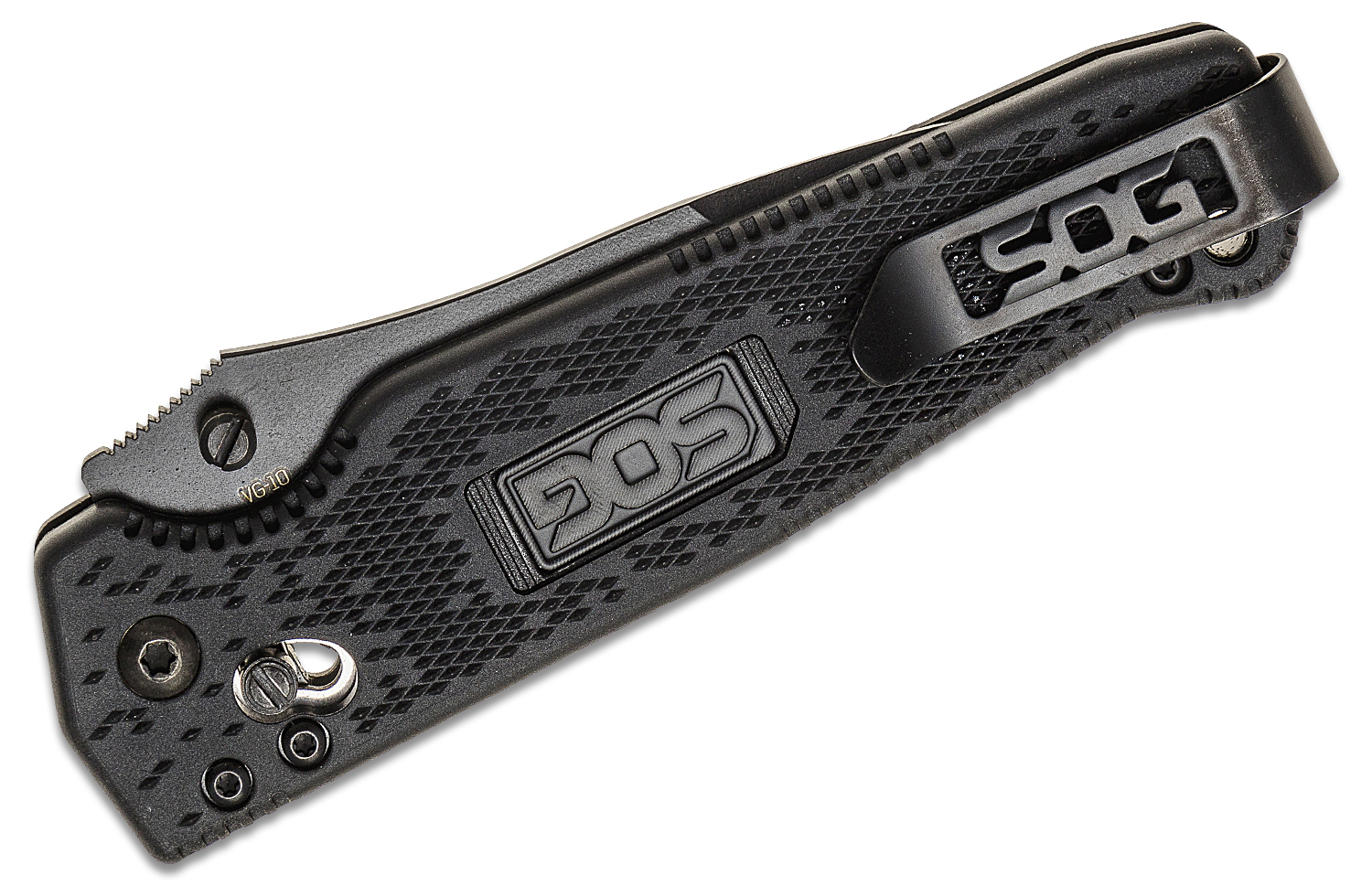 SOG Vision Arc Folding Knife 3.8" Black VG10 Blade, GRN Handles ...