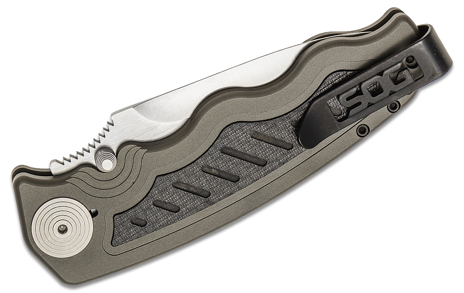 SOG Zoom Assisted Folding Knife 3.6" Satin S30V Blade, Aluminum Handles ...