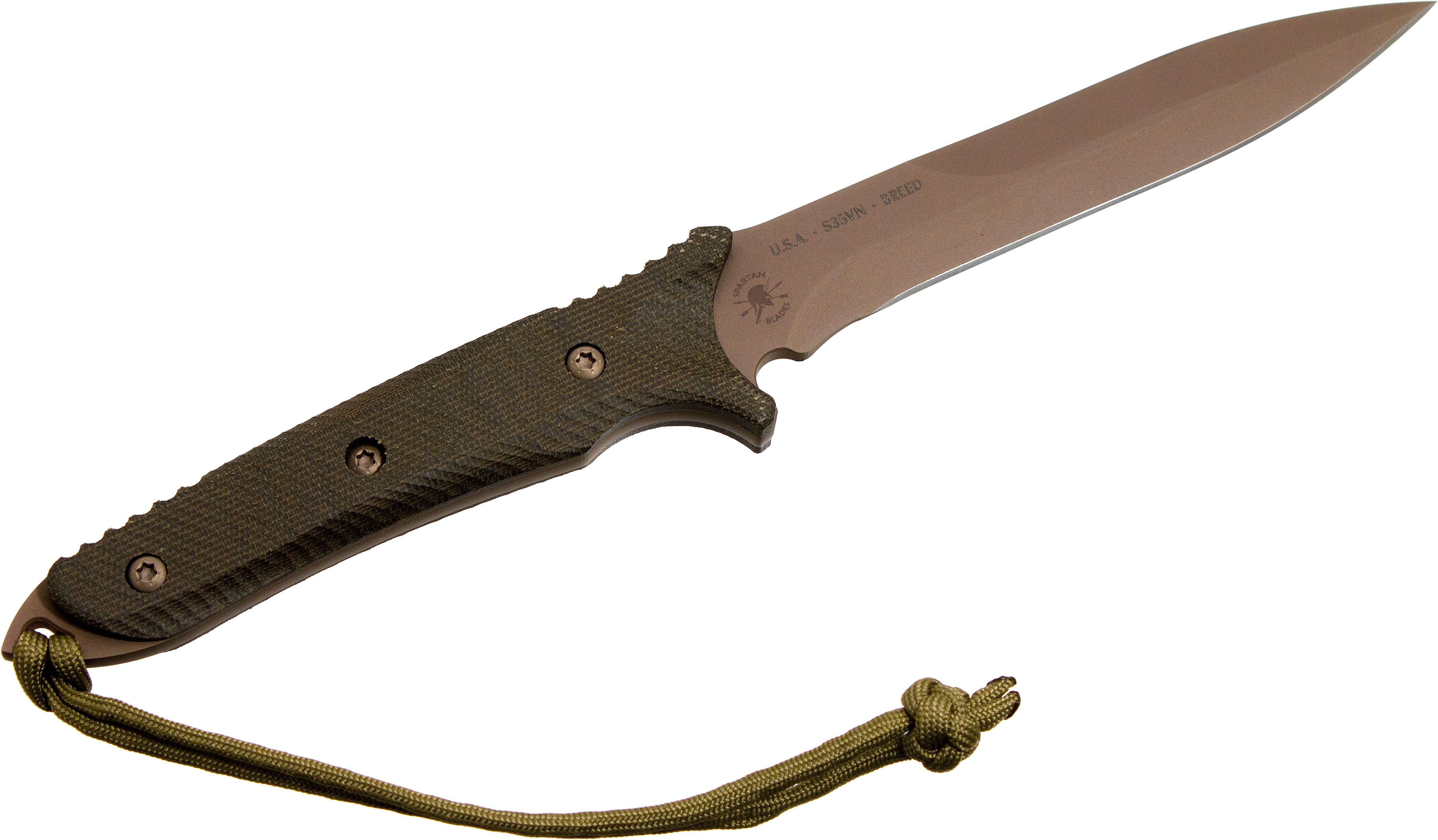 Spartan Blades Breed Fighting Dagger 5-1/2" S35VN FDE Single Edge Blade ...
