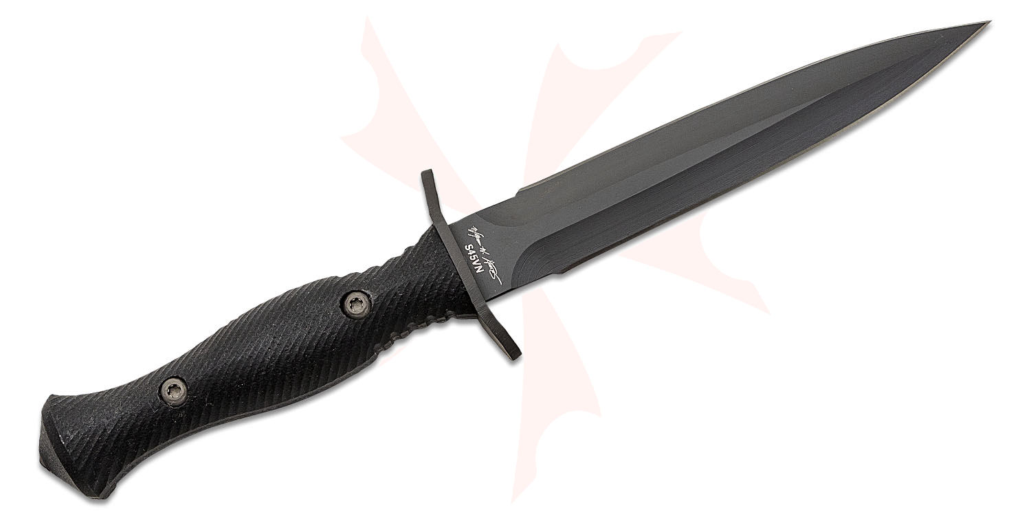 Spartan Blades Harsey Dagger Fixed Blade Knife 6" S45VN Black Double ...