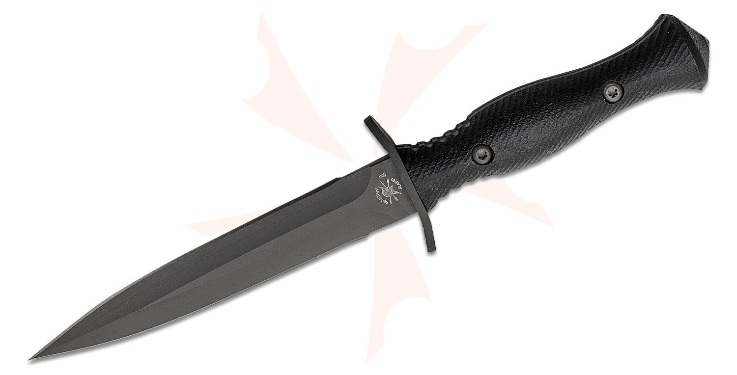 Spartan Blades Harsey Dagger Fixed Blade Knife 6" S45VN Black Double ...