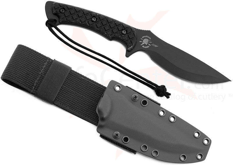 Spartan Blades Nyx Combat Knife 5-3/8" S35VN Black Blade, Black Handles ...