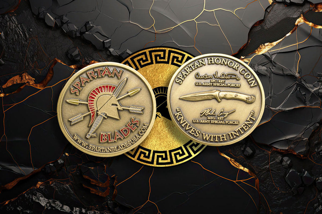 Spartan Blades Antiqued Brass Spartan Honor Challenge Coin ...