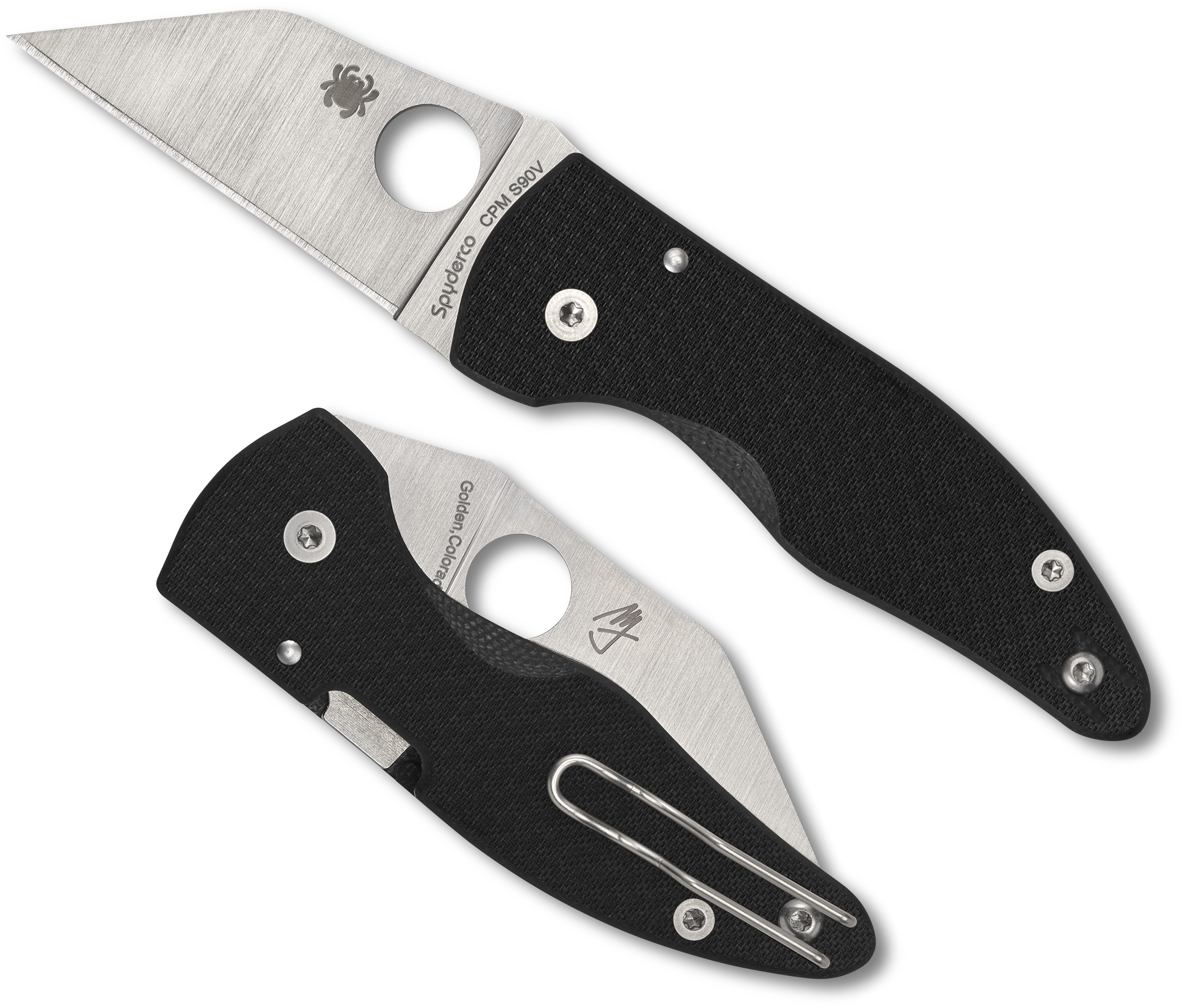 Spyderco MicroJimbo Sprint Run Folding Knife 2.45" CPM-S90V Satin Plain ...