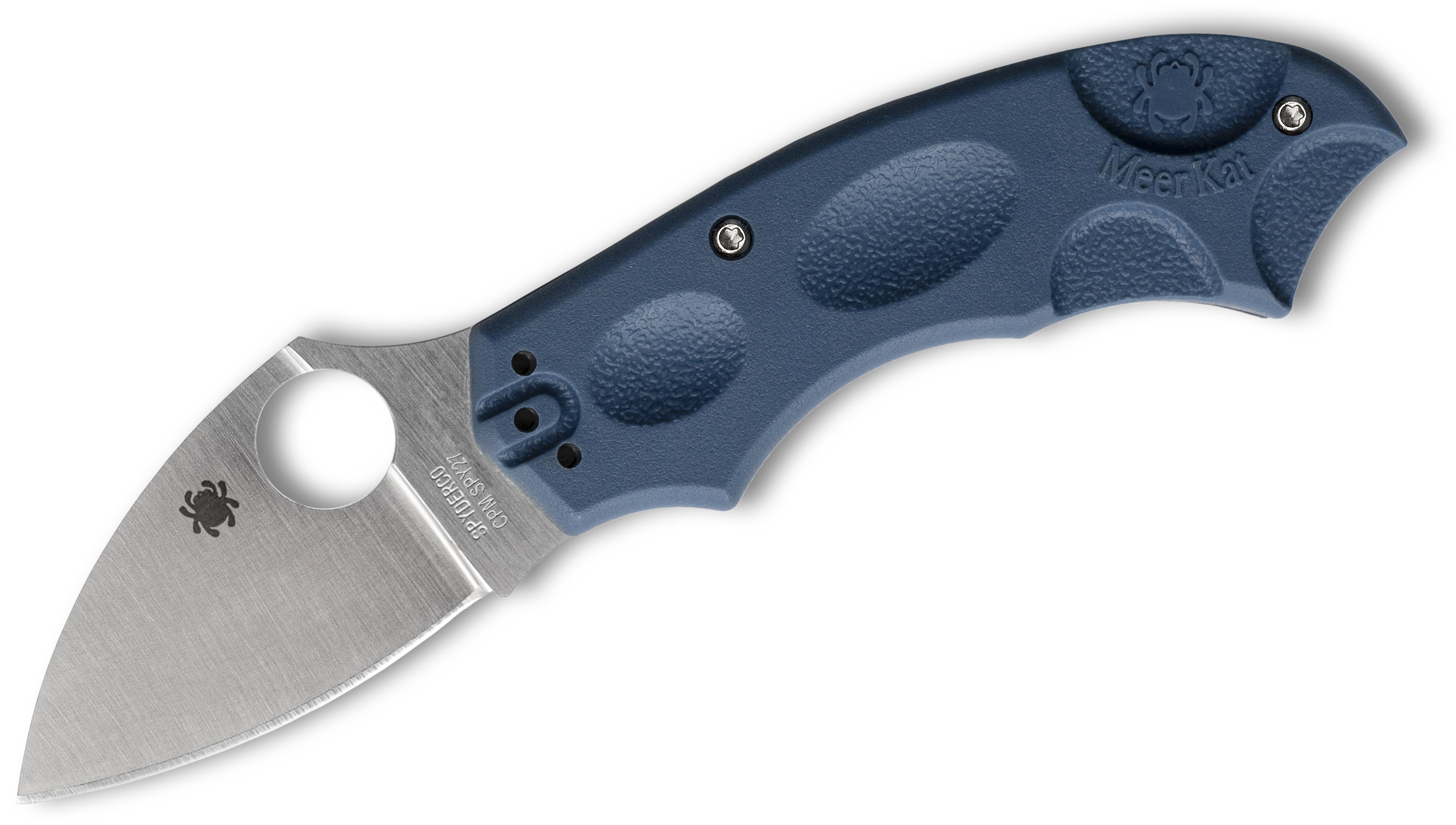 Spyderco Meerkat Sprint Run Phantom Lock Folding Knife 2" CPM-SPY27 Satin Plain Blade, Cobalt ...