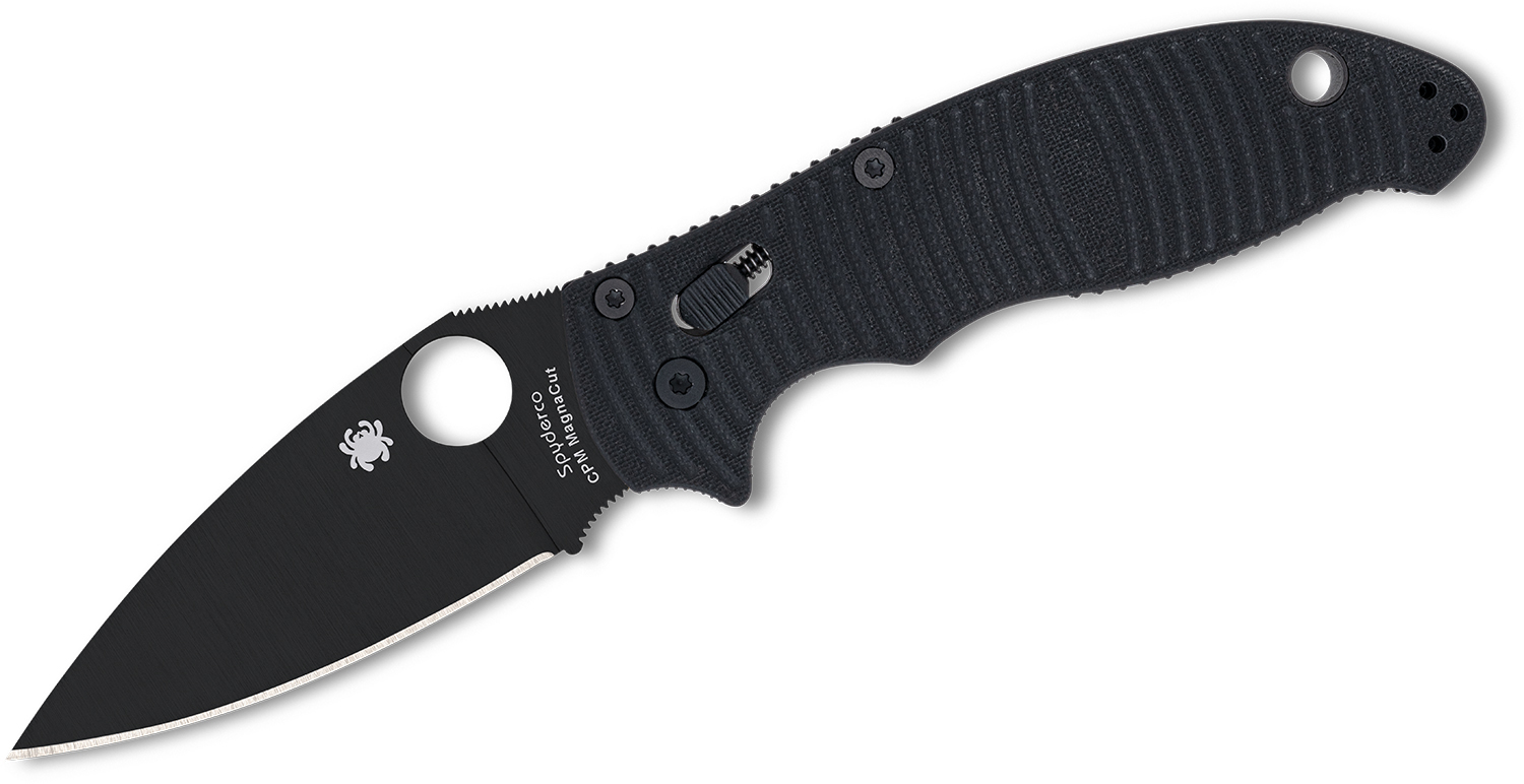 Spyderco Manix 2 Salt Folding Knife 3.37" CPM-MagnaCut Black DLC Plain ...