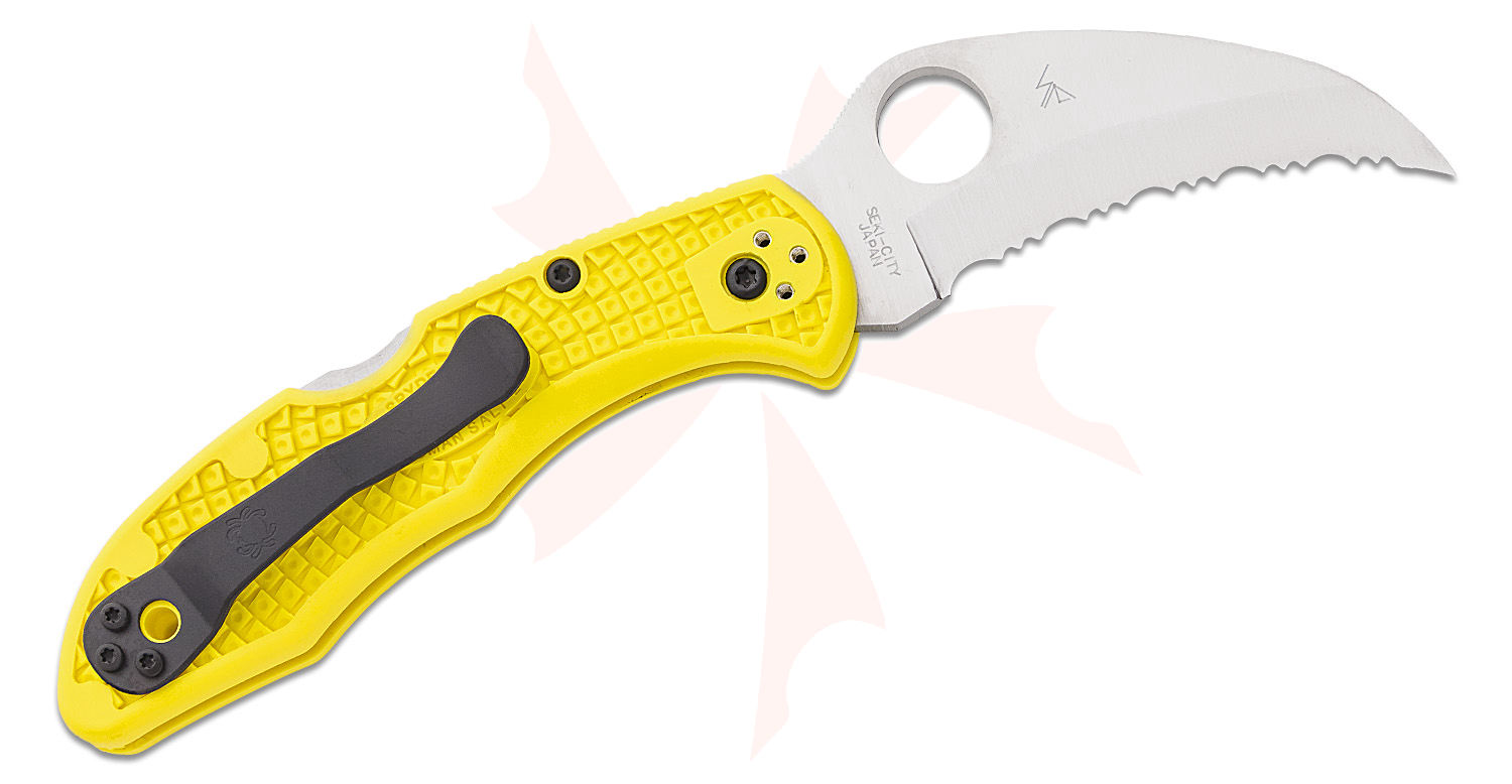 Spyderco Tasman Salt 2 Folding Knife 2.8" Serrated Hawkbill Blade ...