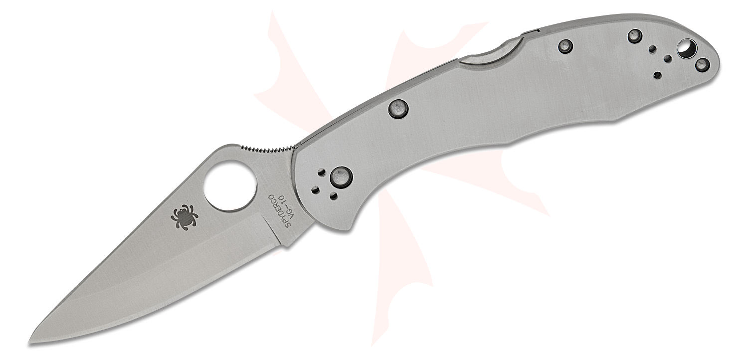 Spyderco Delica 4 Folding Knife 2-7/8" VG10 Satin Plain Blade ...