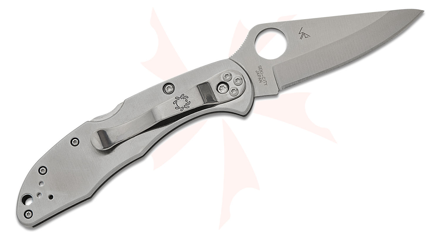Spyderco Delica 4 Folding Knife 2-7/8" VG10 Satin Plain Blade ...
