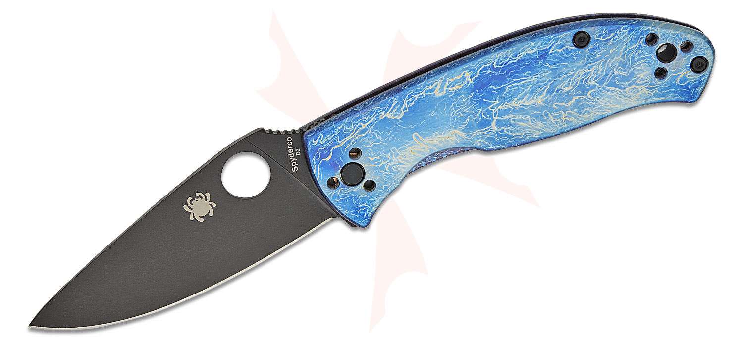 Spyderco Tenacious Frame Lock Folding Knife 3.35" D2 Black Plain Blade ...