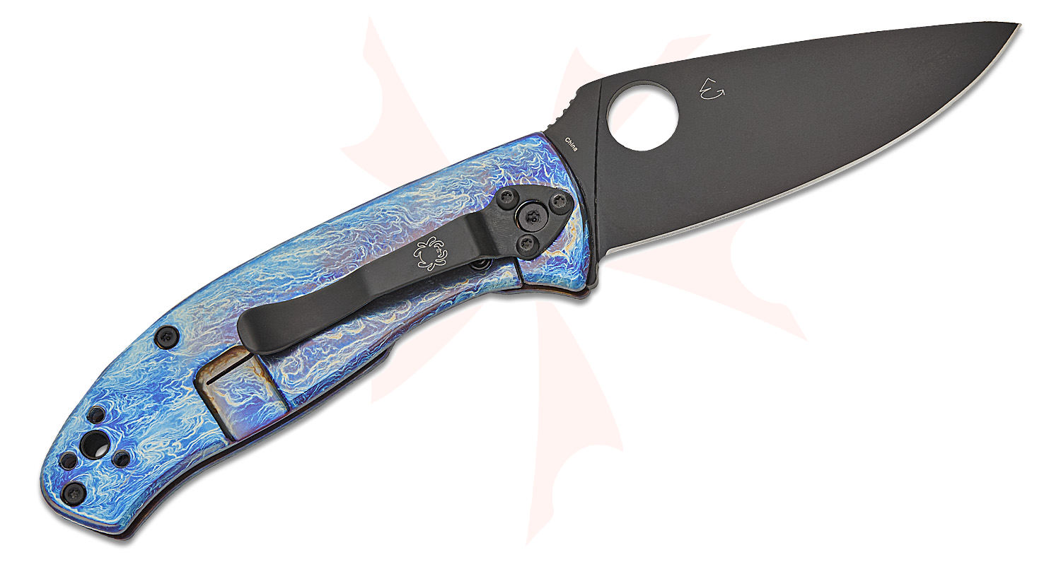 Spyderco Tenacious Frame Lock Folding Knife 3.35" D2 Black Plain Blade ...
