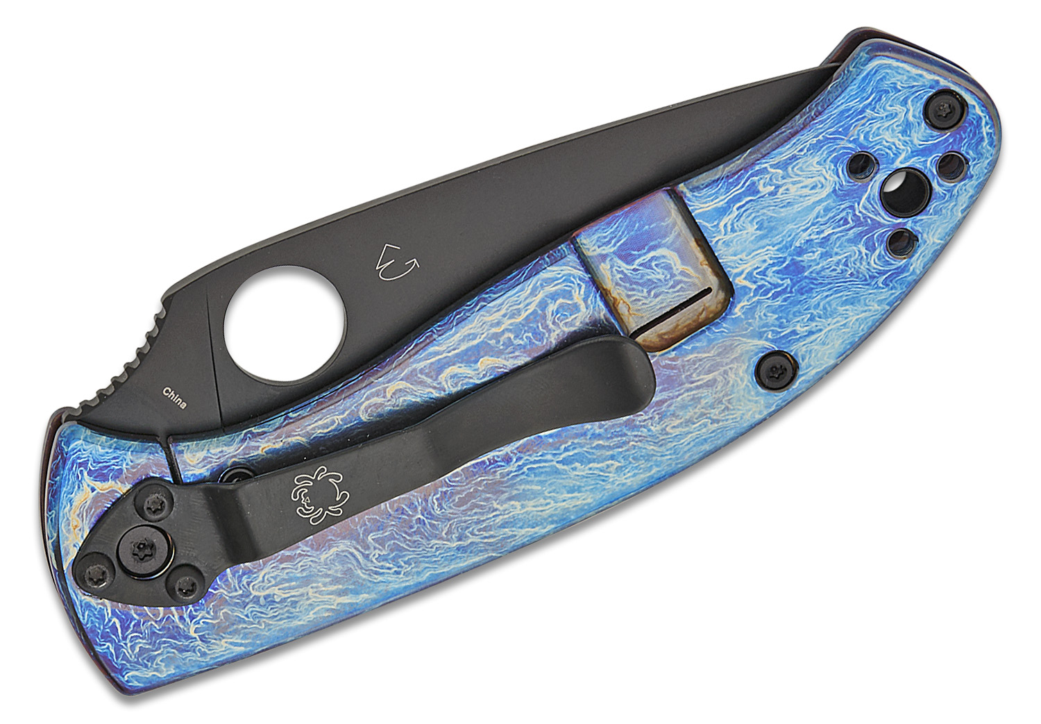 Spyderco Tenacious Frame Lock Folding Knife 3.35" D2 Black Plain Blade ...