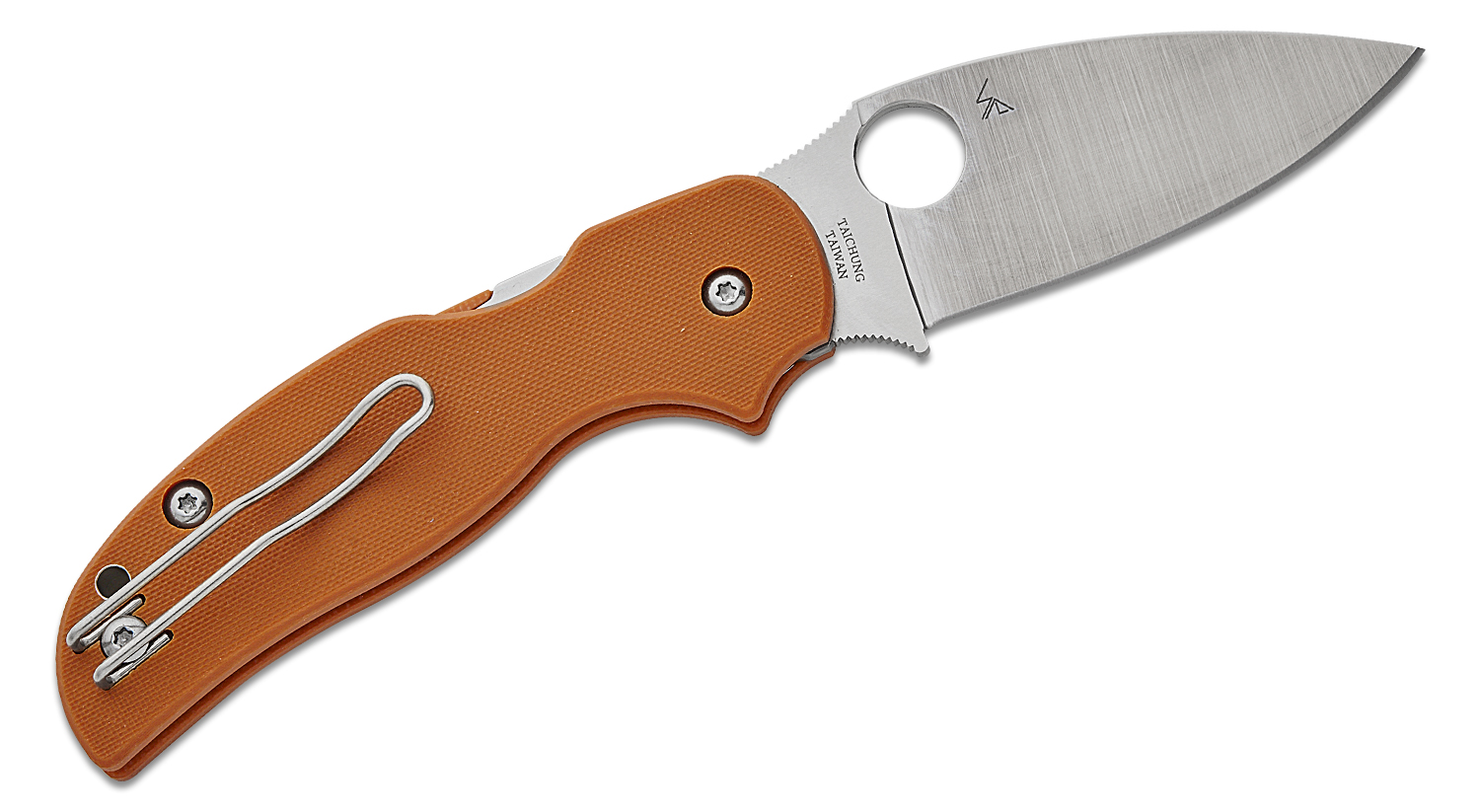 Spyderco Sage 5 Compression Lock Folding Knife 3" CPM-REX 121 Satin Blade, Burnt Orange G10 ...