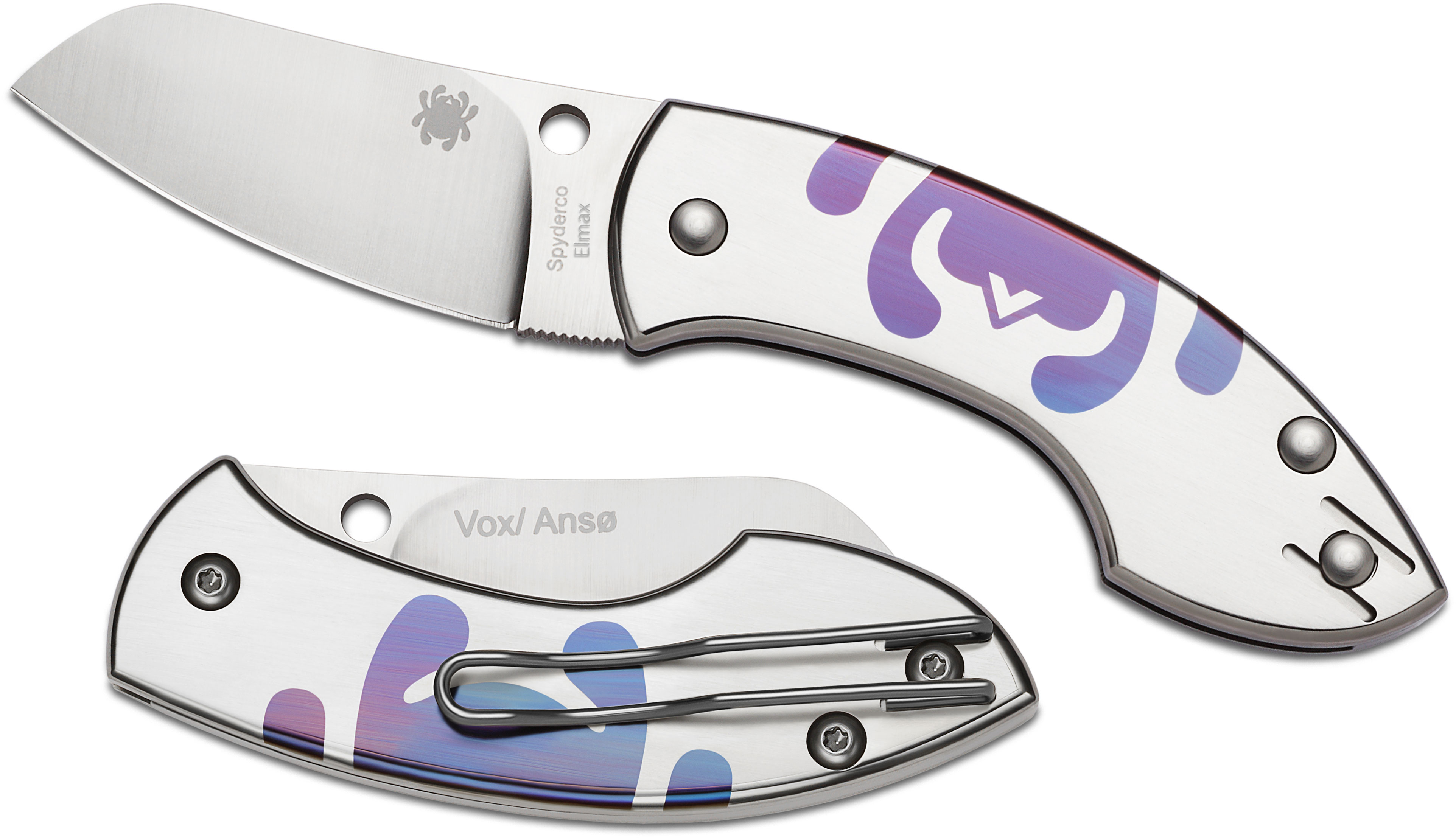 Spyderco C163TIP Pingo Folding 2.35" Plain Elmax Blade, Titanium Bug ...