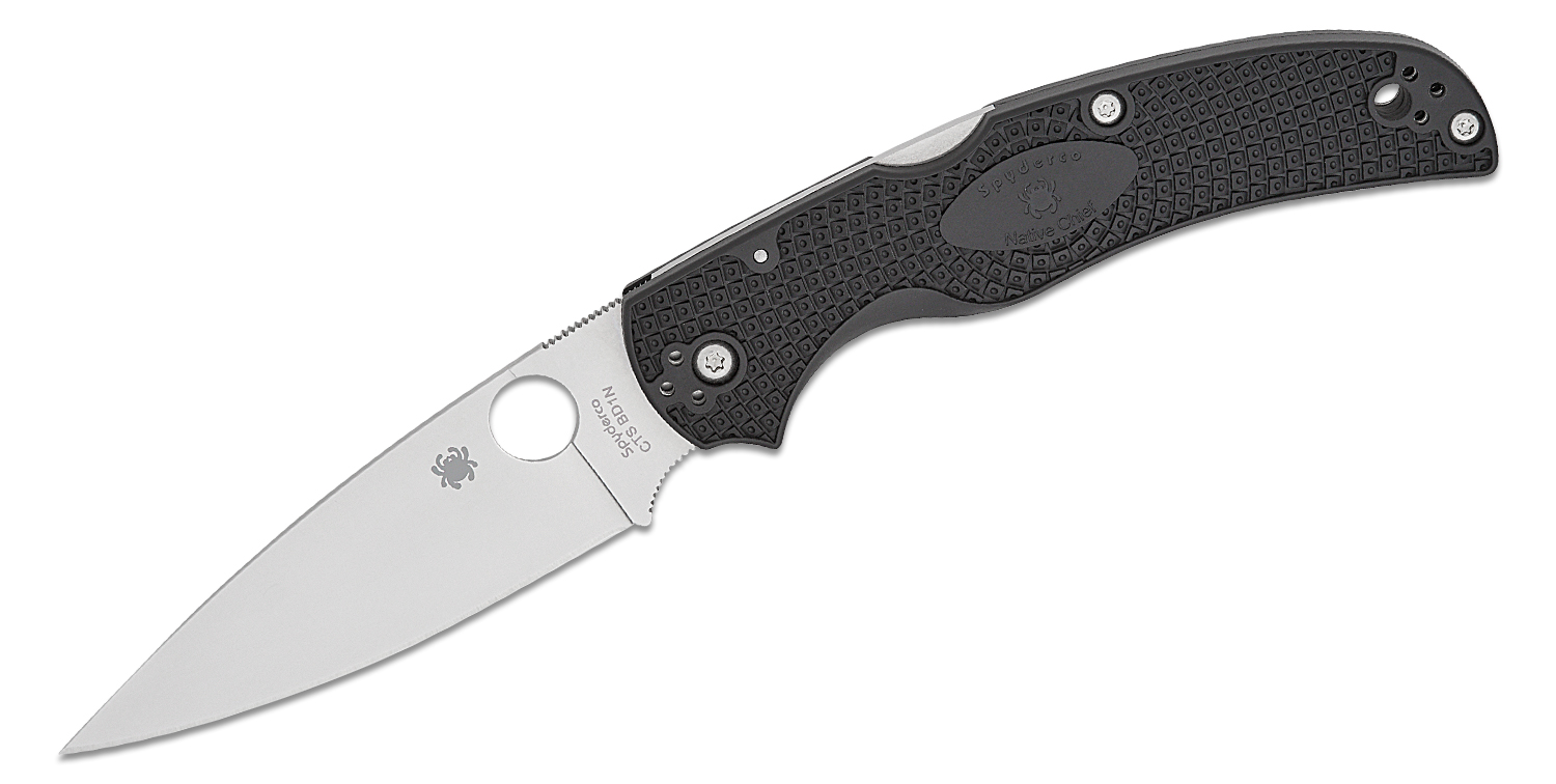 Spyderco Native Chief Lightweight Folding Knife 4.02" CTS-BD1N Satin ...