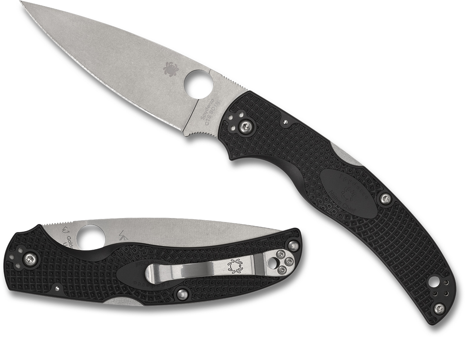Spyderco Native Chief Lightweight Folding Knife 4.02" CTS-BD1N Satin ...