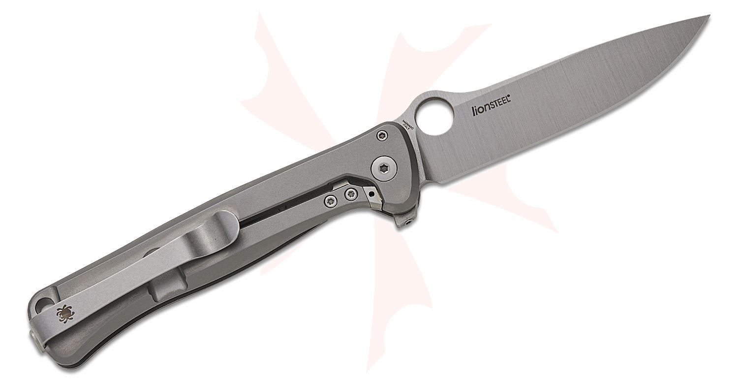 Spyderco/LionSTEEL Michele Pensato Slym Frame Lock Flipper Knife 3.42" M390 Stonewashed Drop ...