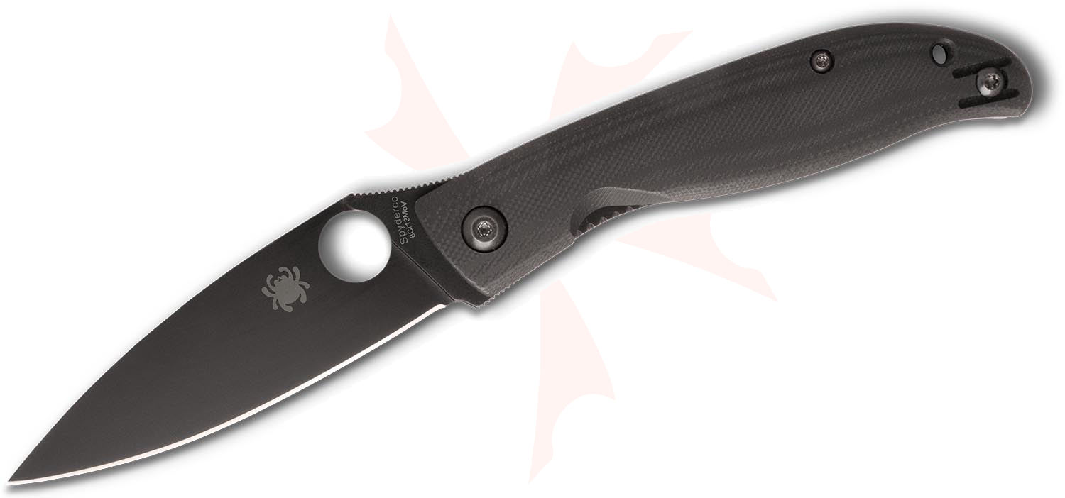 Spyderco Mantra 4 Liner Lock Front Flipper Knife 3.34" Black Oxide Leaf ...
