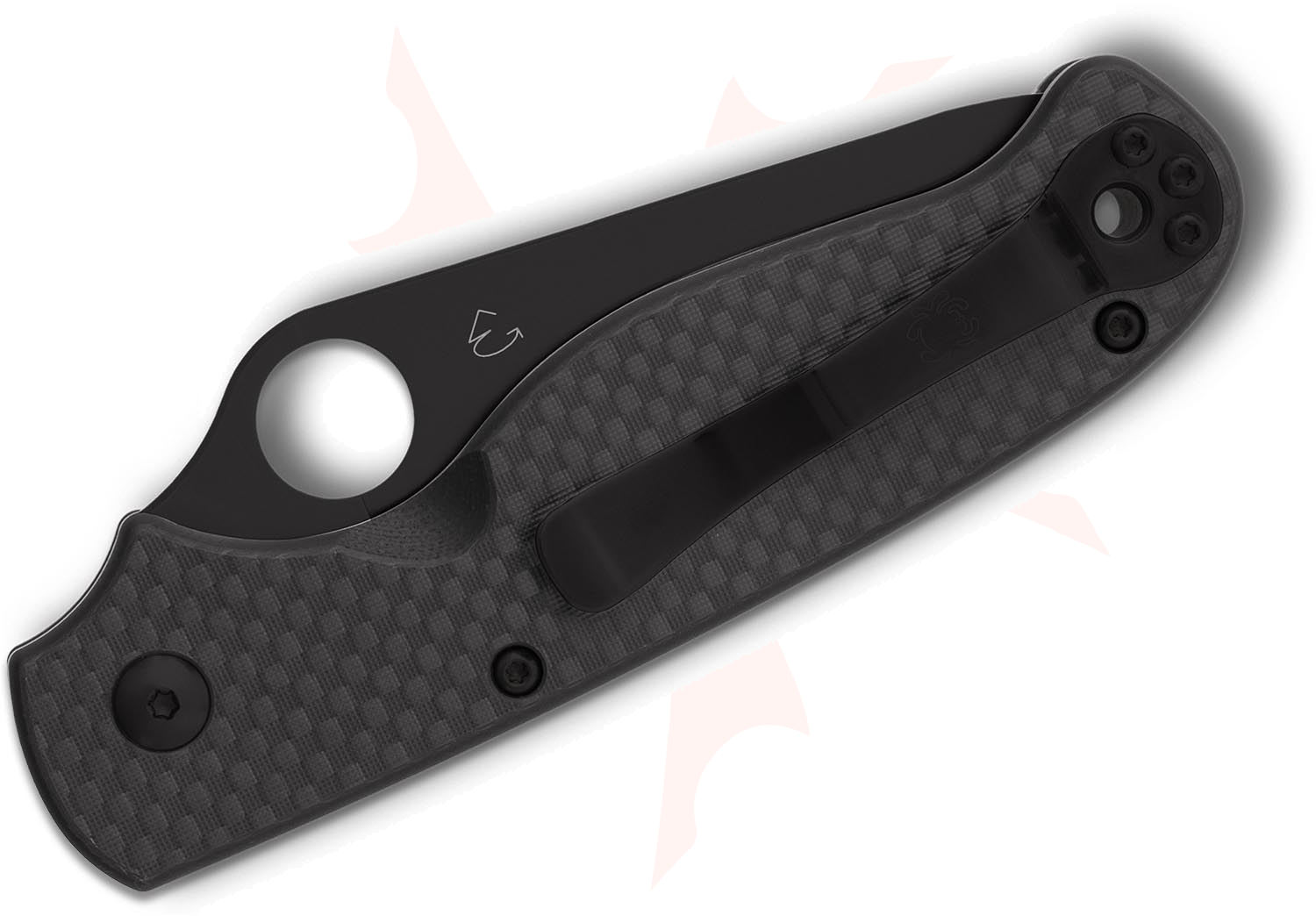 Spyderco ButtonUp Button Lock Folding Knife 3.27" Black Oxide Modified ...