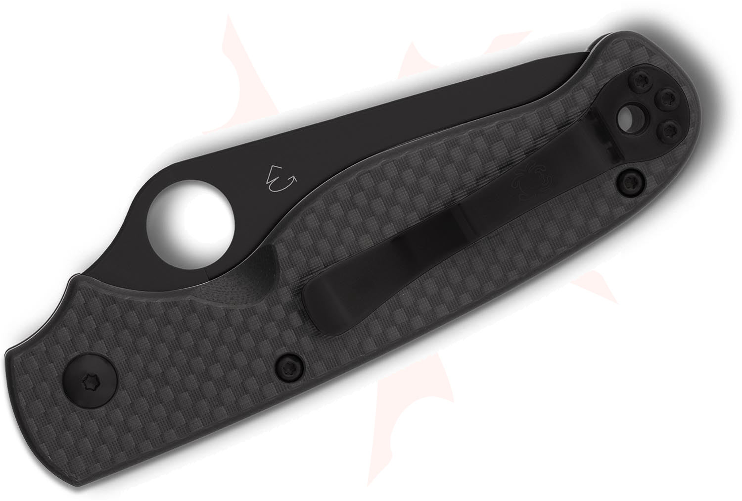 Spyderco ButtonUp Button Lock Folding Knife 3.27" Black Oxide Modified ...
