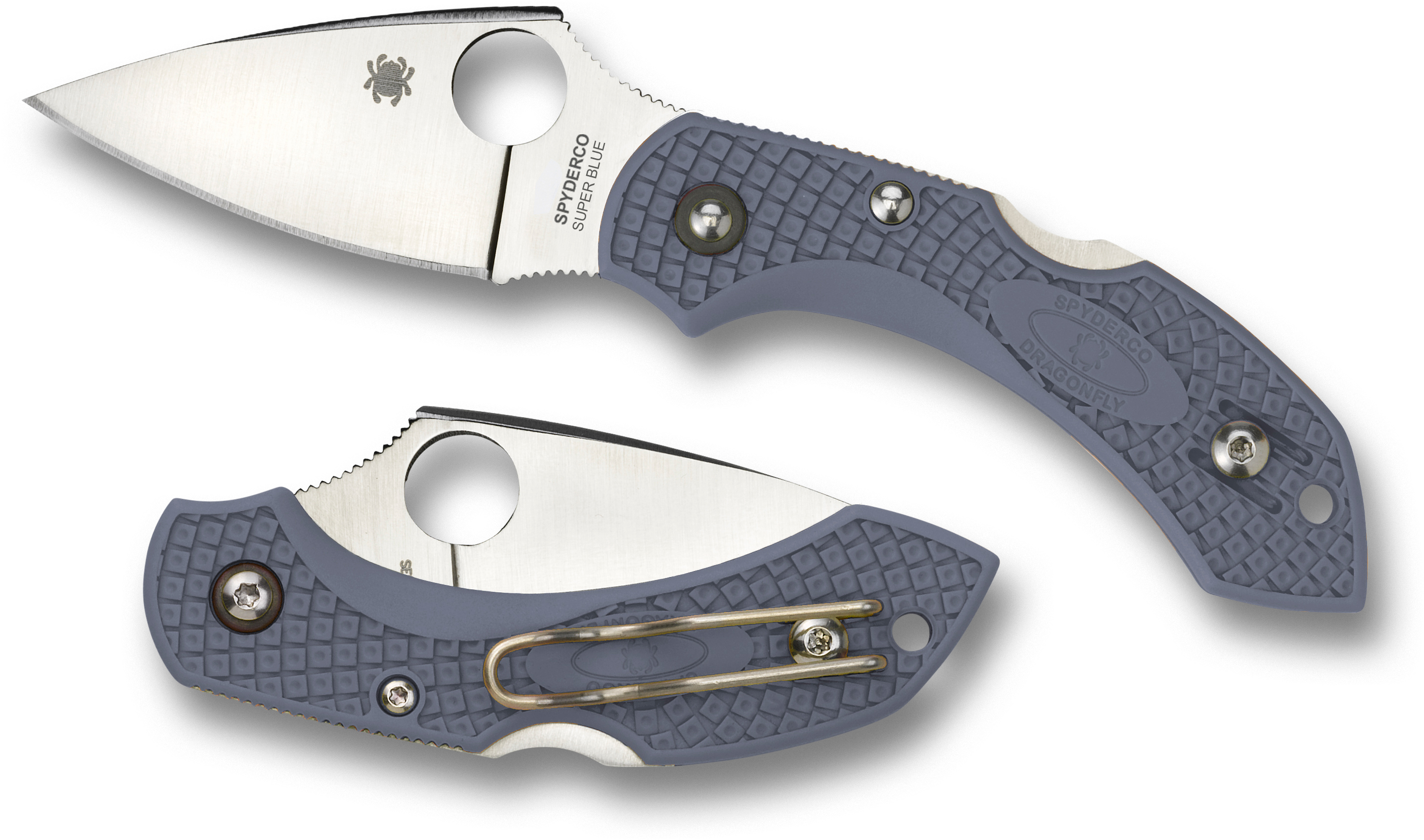 Spyderco C28FPGYE Dragonfly 2 Folding 2-5/16" Super Blue Plain Blade ...