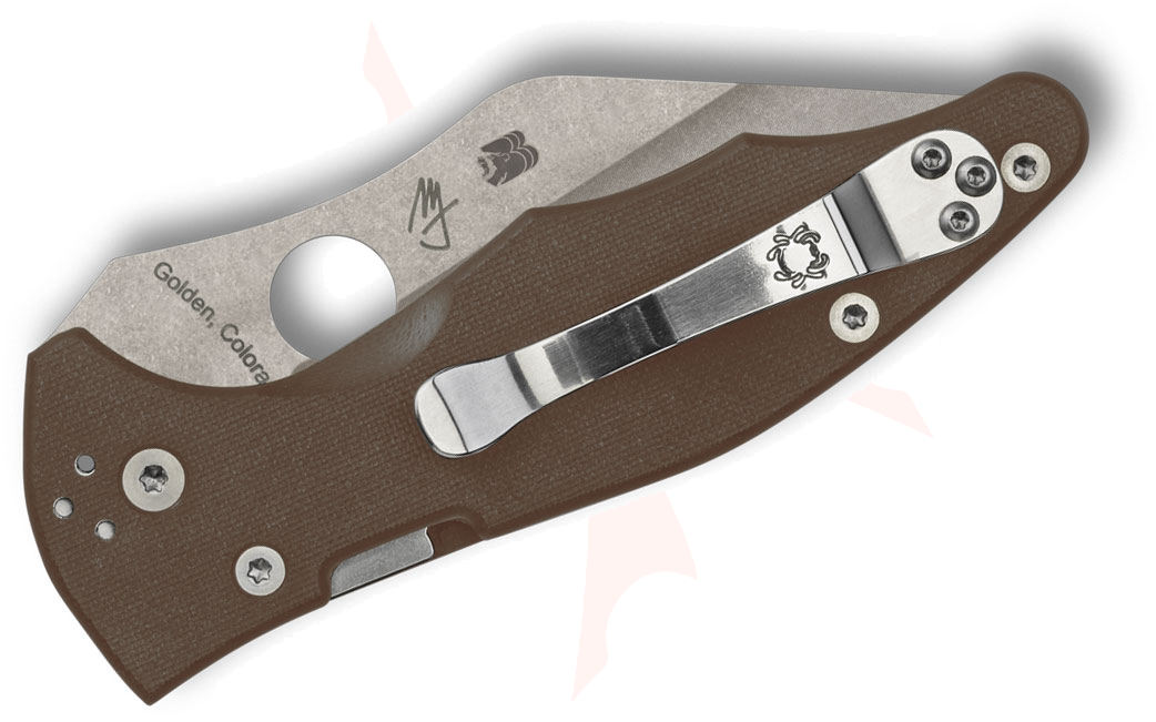 Spyderco Yojimbo 2 Sprint Run Compression Lock Folding Knife 3.125" CPM-15V Stonewashed Plain ...