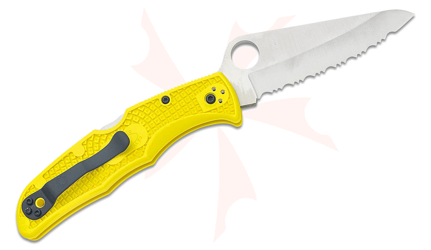 Spyderco Pacific Salt 2 Folding Knife 3.78" H2 Satin Serrated Blade ...