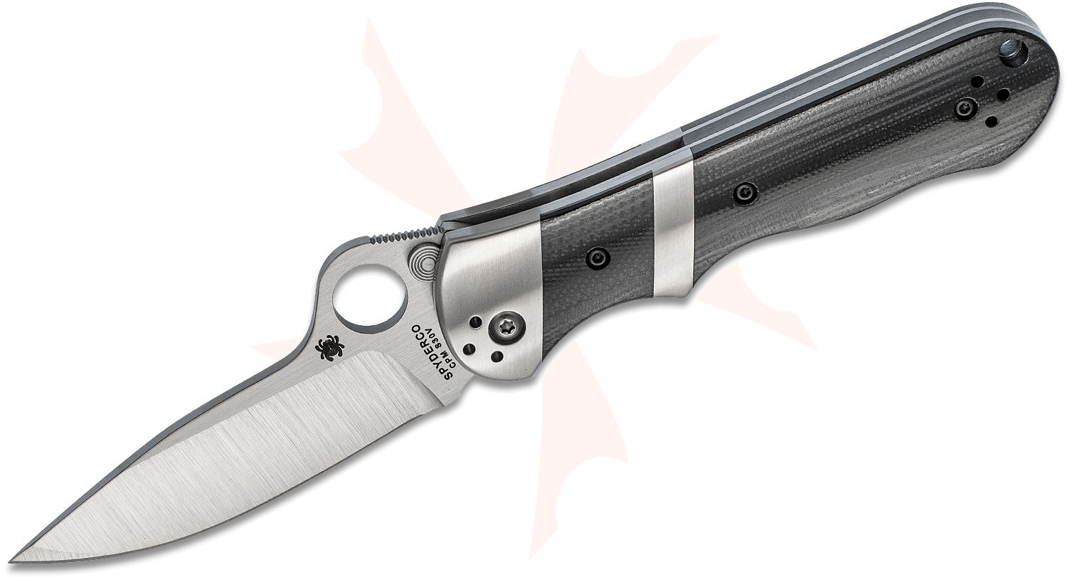 Spyderco Vallotton Lil' Sub-Hilt Folding Knife 3.2" S30V Satin Plain ...