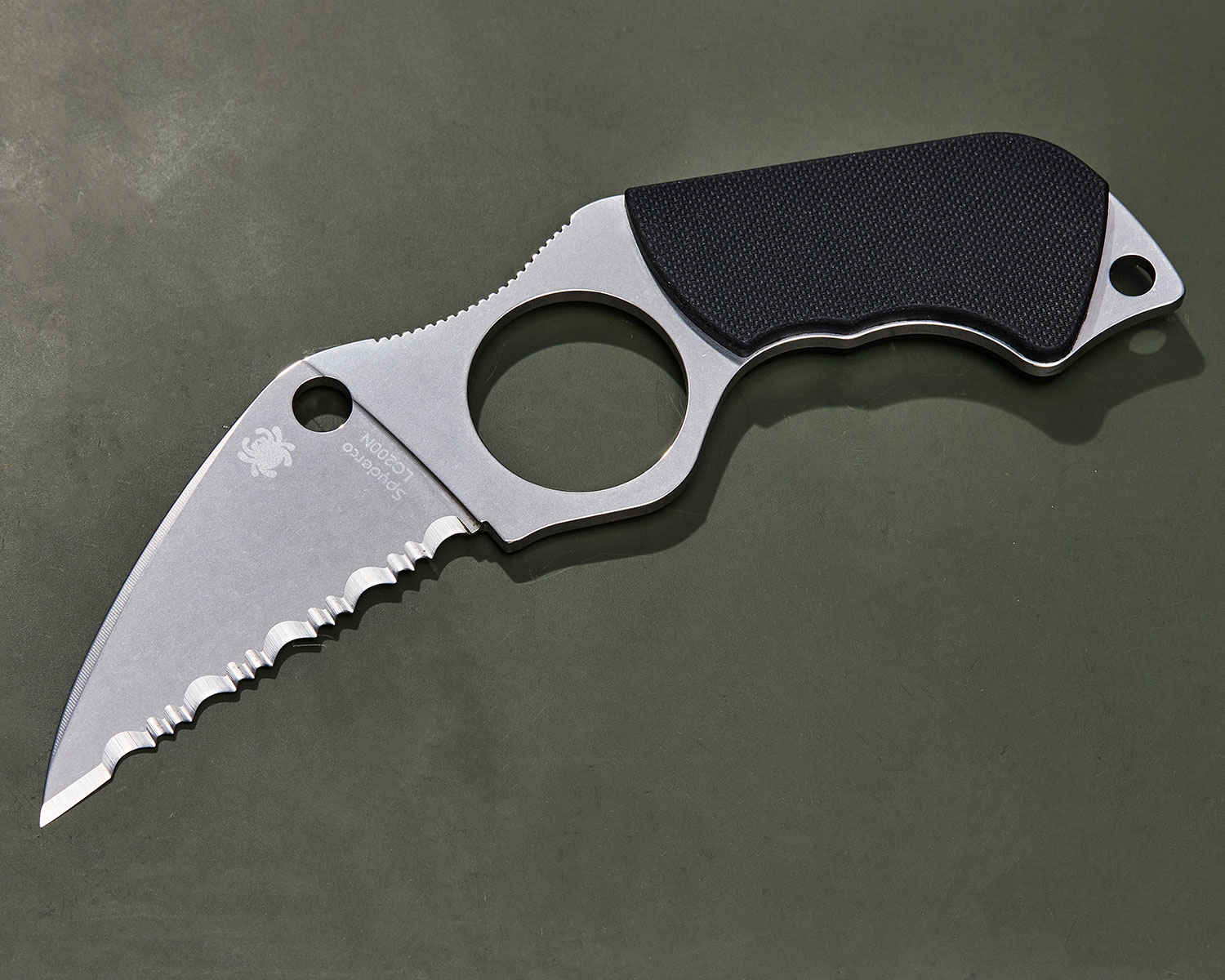 Spyderco Sal Glesser Swick 5 Large Fixed Blade Neck Knife 2.73" LC200N ...