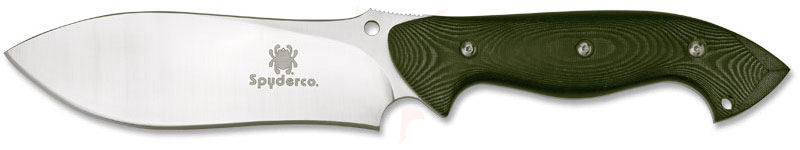 Spyderco Hossom Woodlander 6-3/32" Fixed Blade, Green Micarta Handles ...