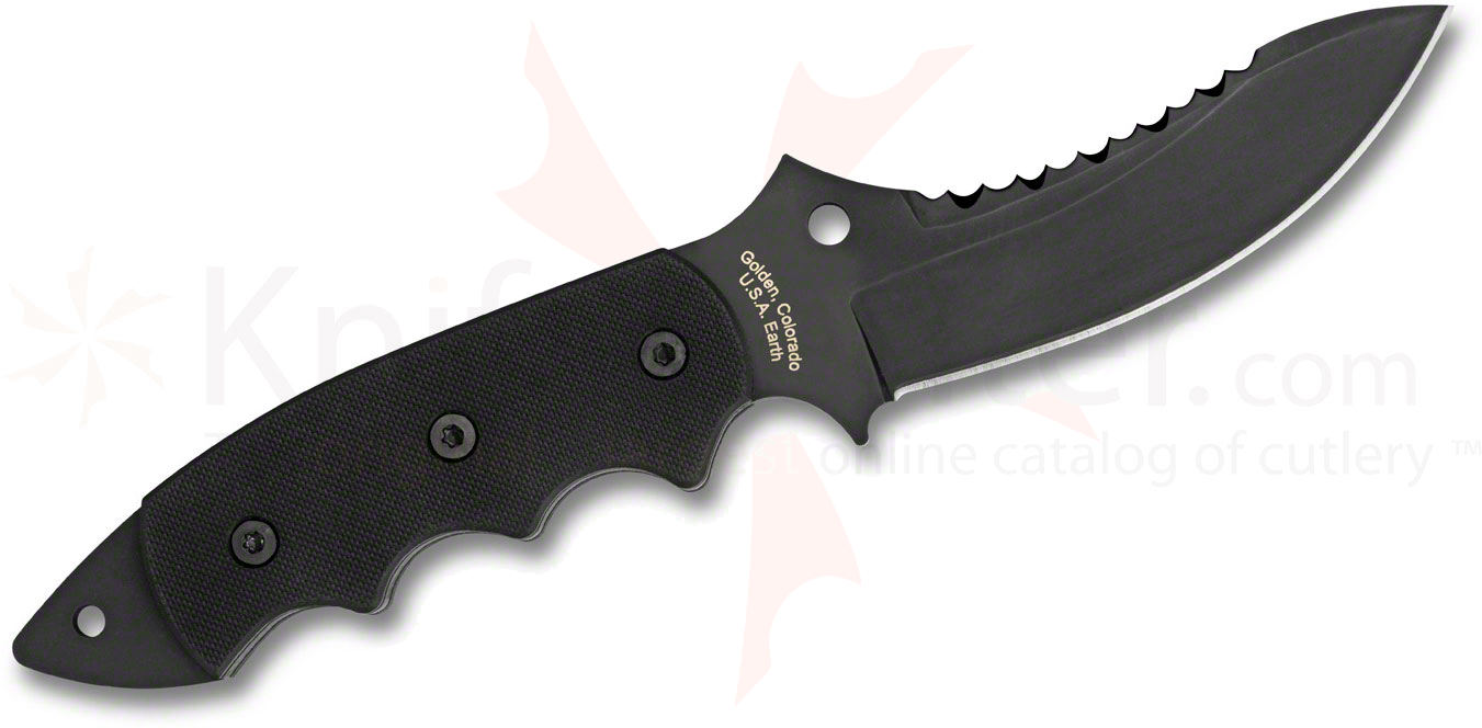 Spyderco Pygmy Warrior Combat 4.6" Black Plain and Serrated Double Edge ...