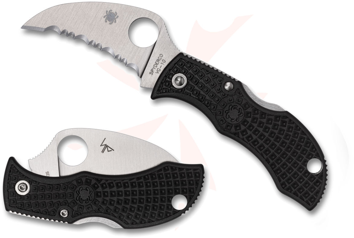 Spyderco Manbug Lockback Folding Knife 1.84" VG10 Satin Hawkbill ...