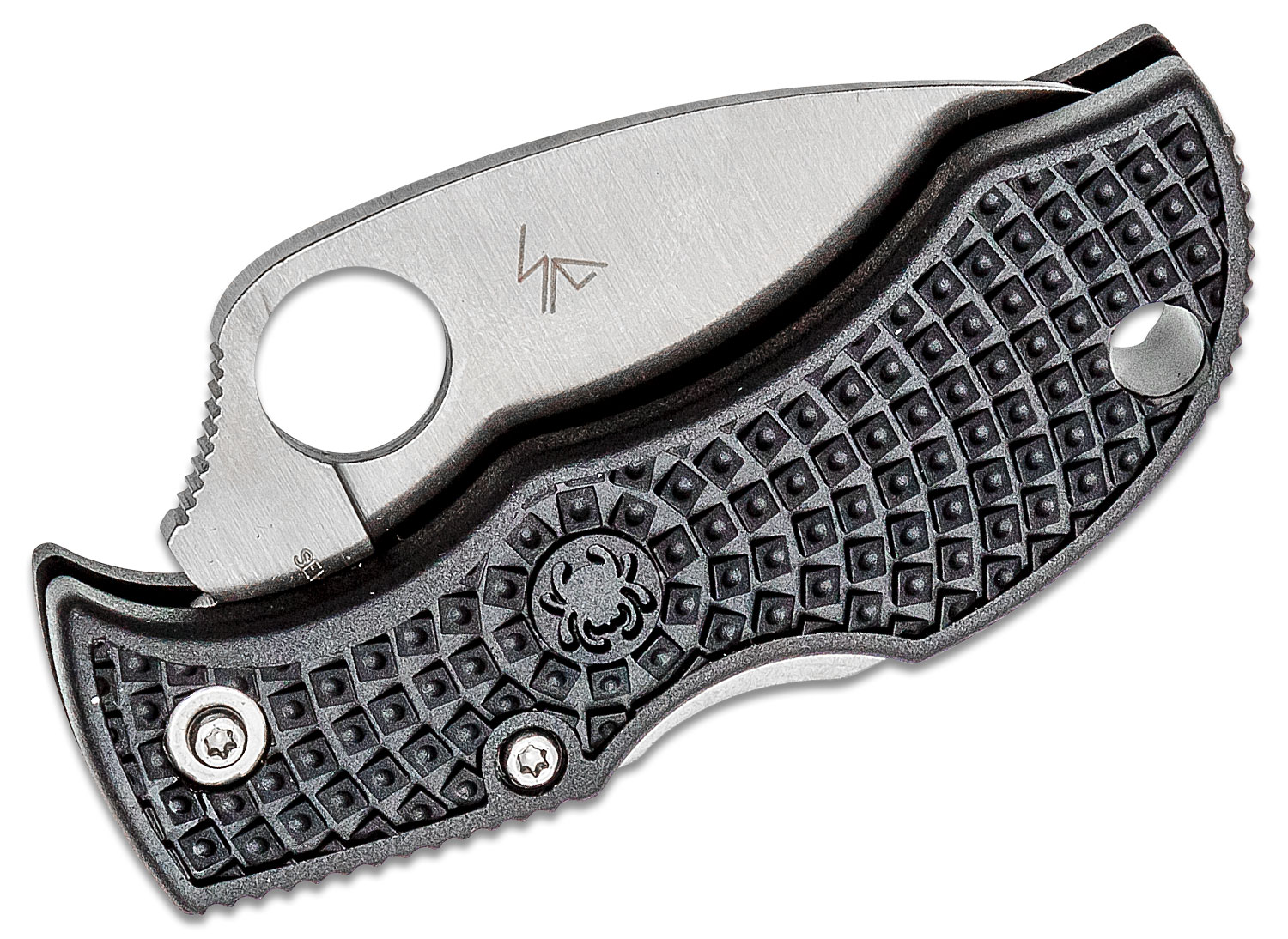 Spyderco Manbug Folding Knife 1.97" VG10 Satin Wharncliffe Blade, Black ...