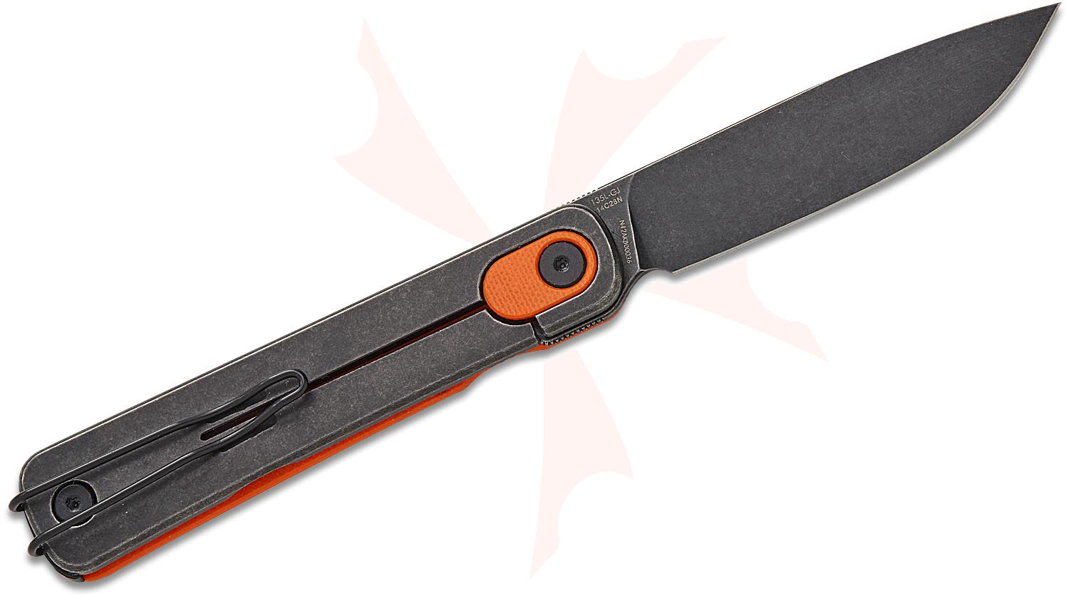 SRM Knives 135L-GJ Palfrey Flipper Knife 3.27" 14C28N Black Stonewashed ...