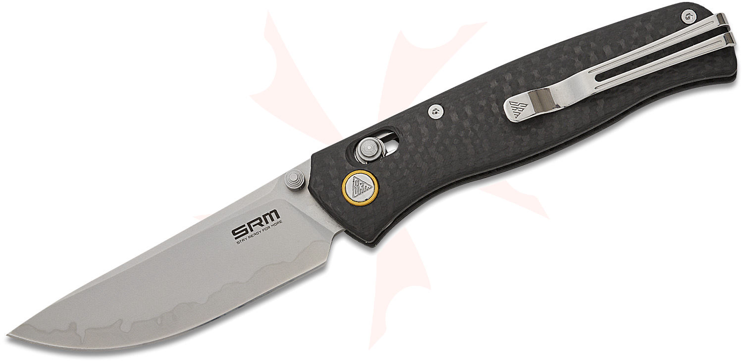 SRM Knives 255L-CB2 Ambi-Lock Folding Knife 3.2" 3-Layer Composite Bead ...