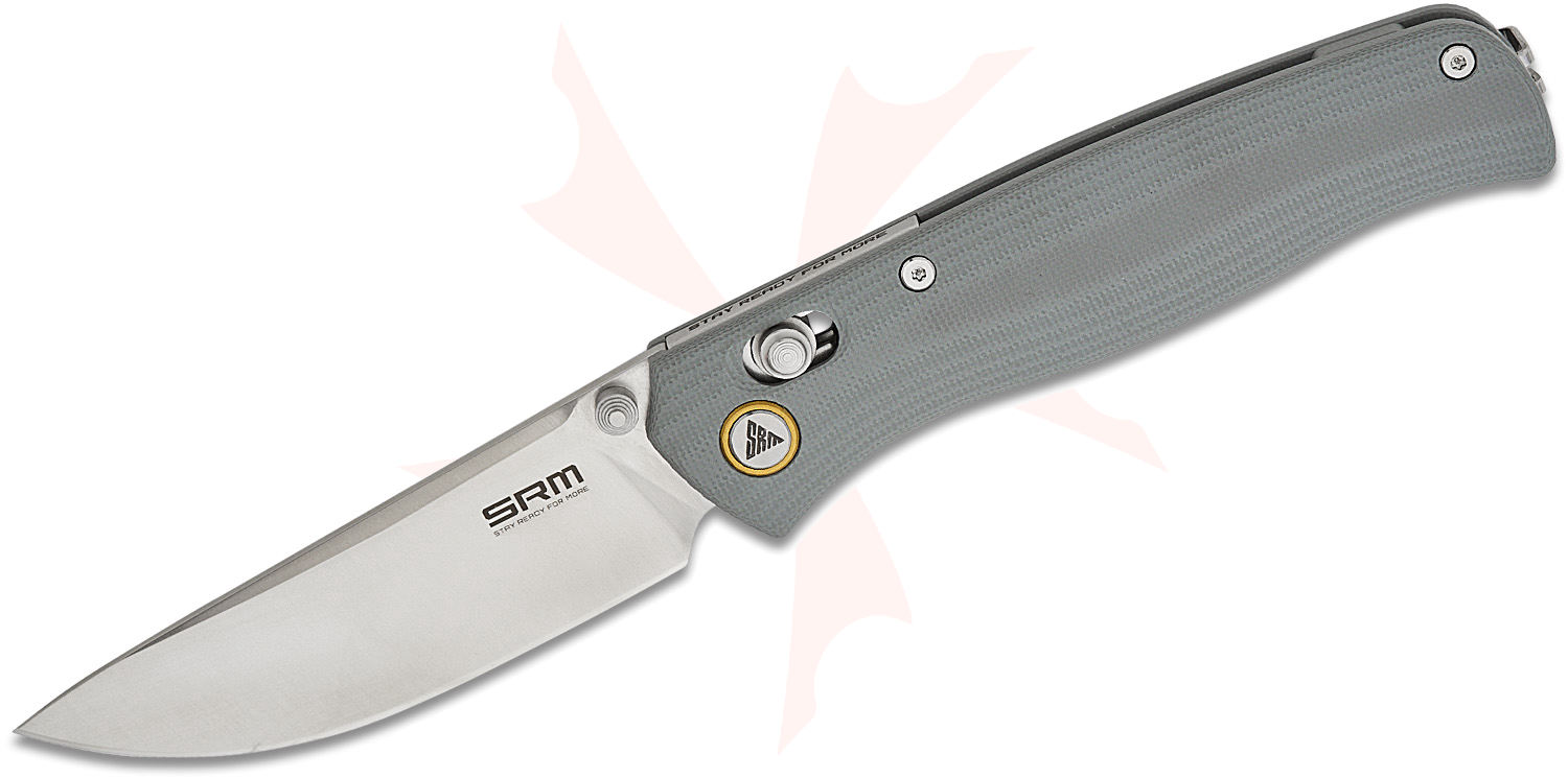 SRM Knives 255L-GK Ambi-Lock Folding Knife 3.2" 10Cr15CoMoV Satin Drop ...