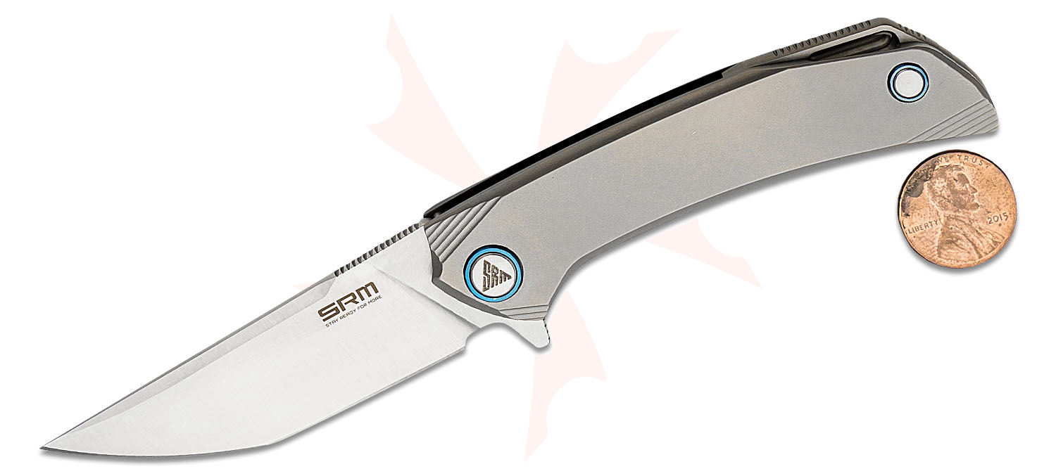 SRM Knives 7411-TZ Small Asika Flipper Knife 2.76" 154CM Bead Blast ...