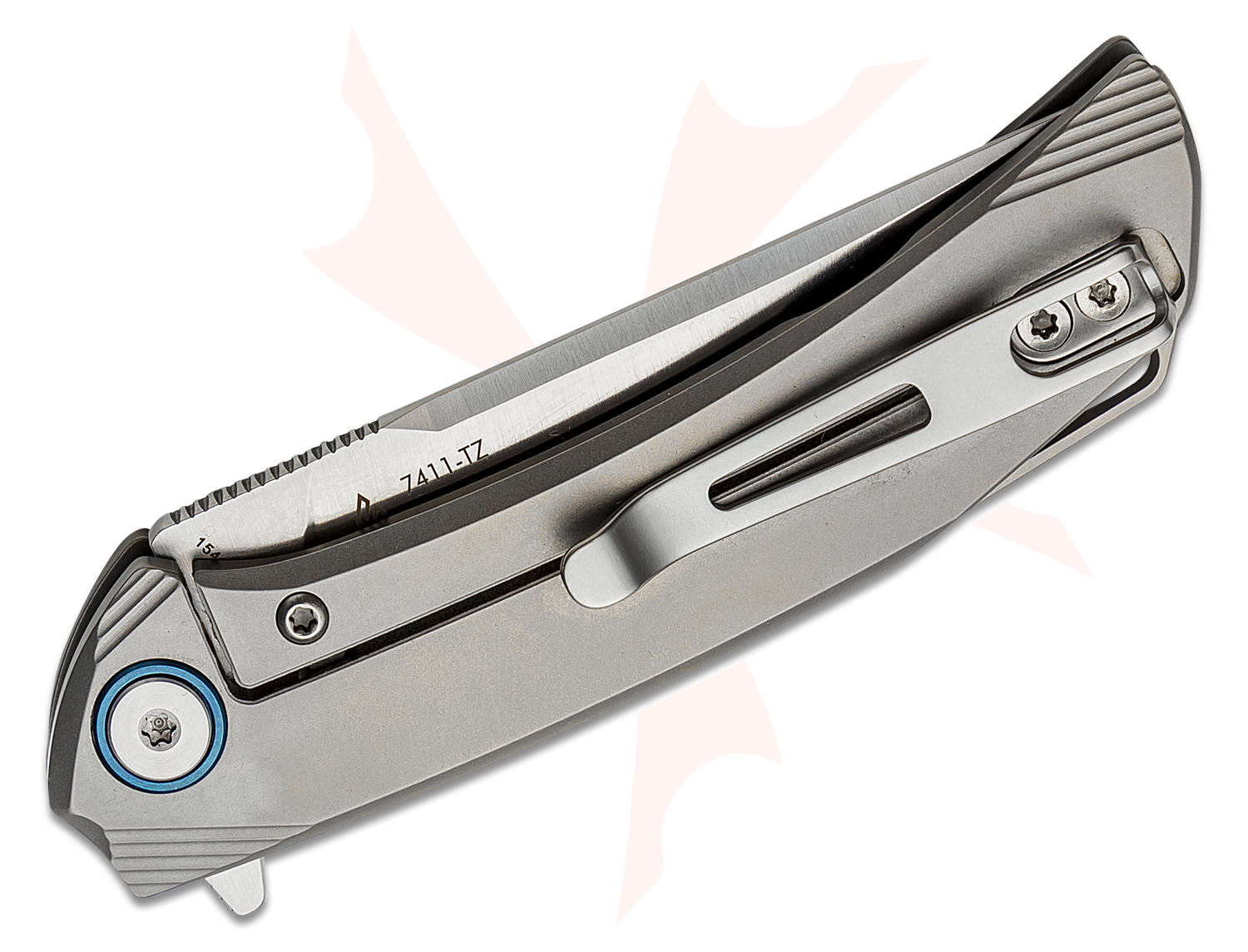 SRM Knives 7411-TZ Small Asika Flipper Knife 2.76" 154CM Bead Blast ...