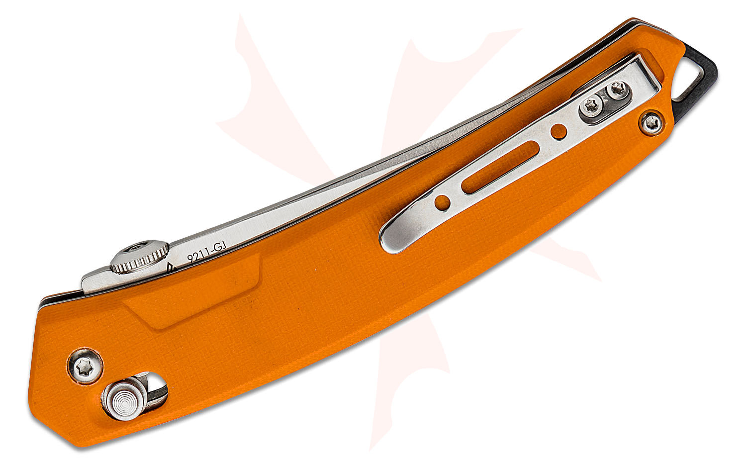 SRM Knives 9211-GJ Folding Knife 3.57" Satin Tanto Blade, Orange G10 ...
