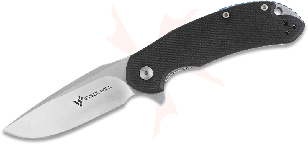 Steel Will Cutjack C22-2BK Flipper Knife 3.5" M390 Satin Drop Point ...