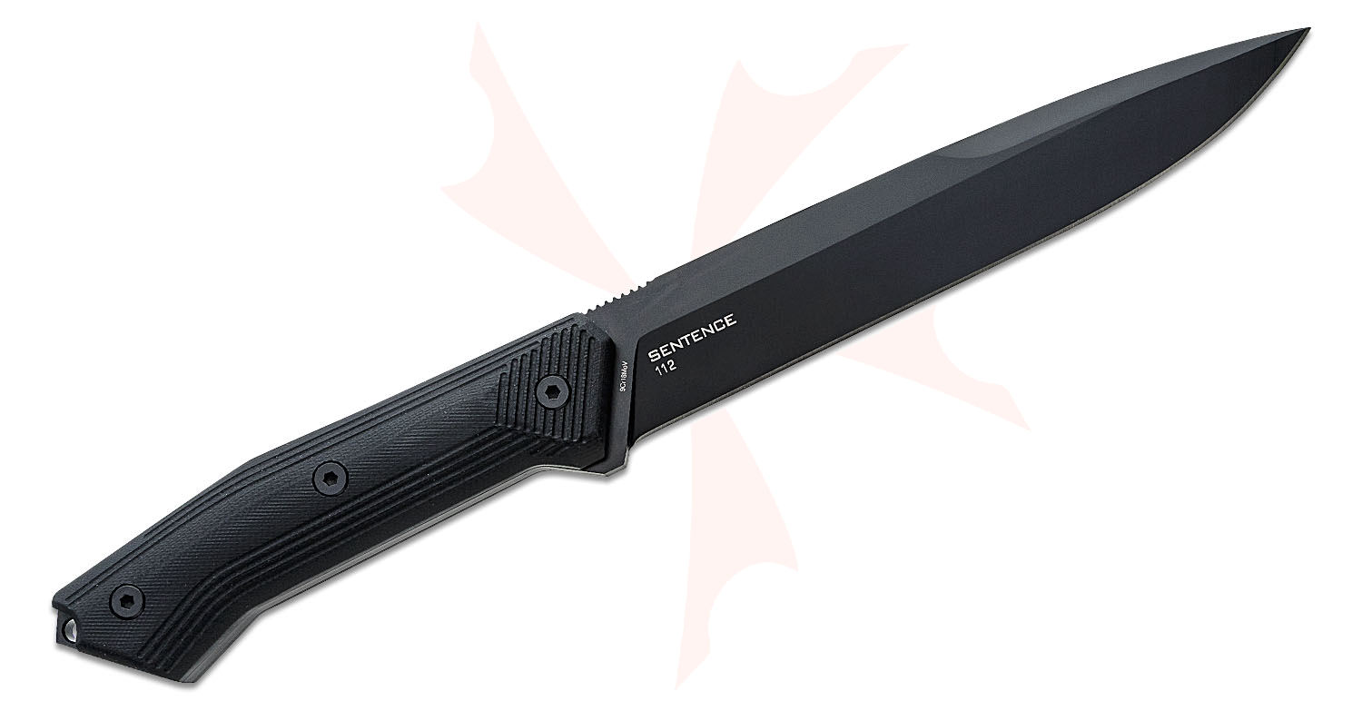 Steel Will Sentence 112 Fixed 6.69" Black Drop Point Blade, Black G10 ...