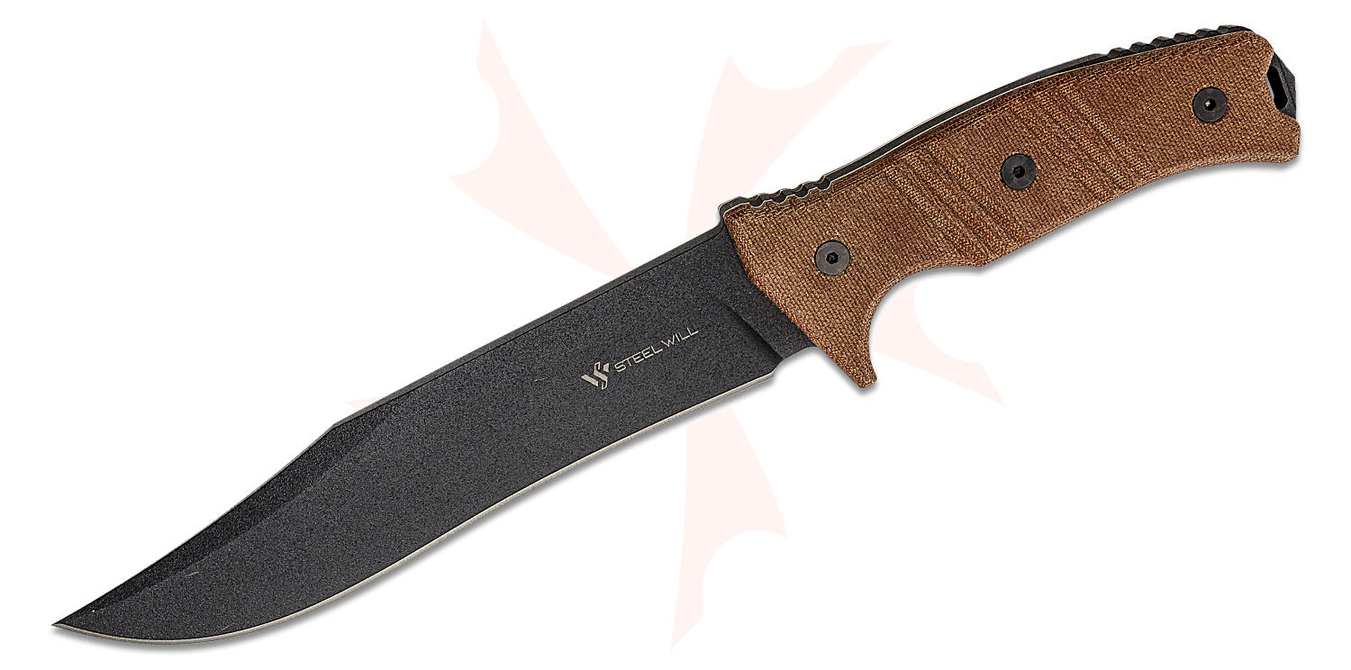 Steel Will Chieftain 1620 Fixed 7-1/2" Carbon Steel Blade, Brown ...