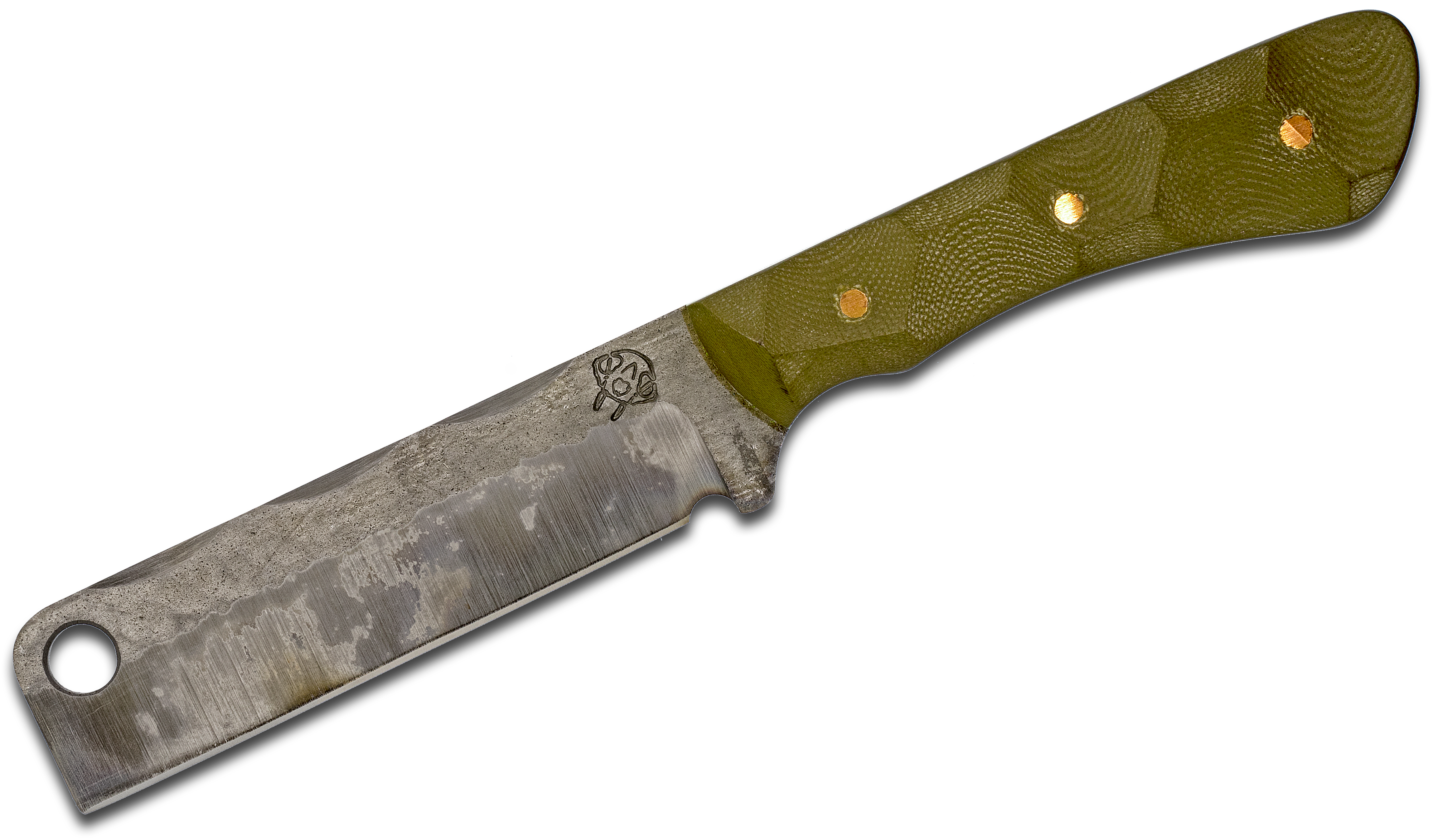 Stray Cat Knives Custom Cleaver Fixed 4.25" D2 Natural Blade, Milled OD ...