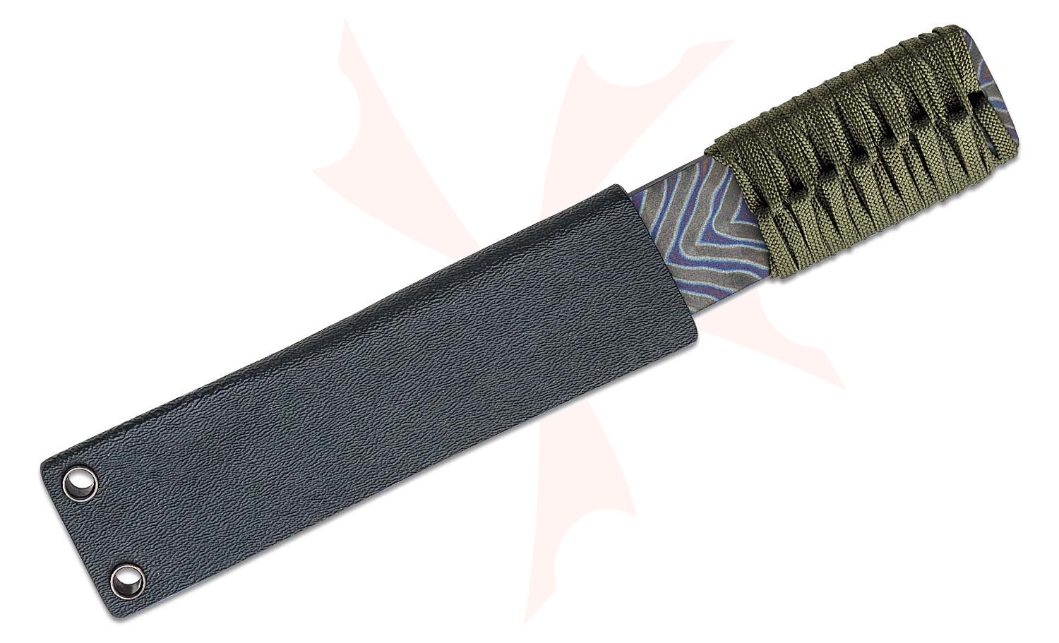 Mick Strider Nail Fixed Flamed Titanium Blade, 8" Overall, OD Green ...