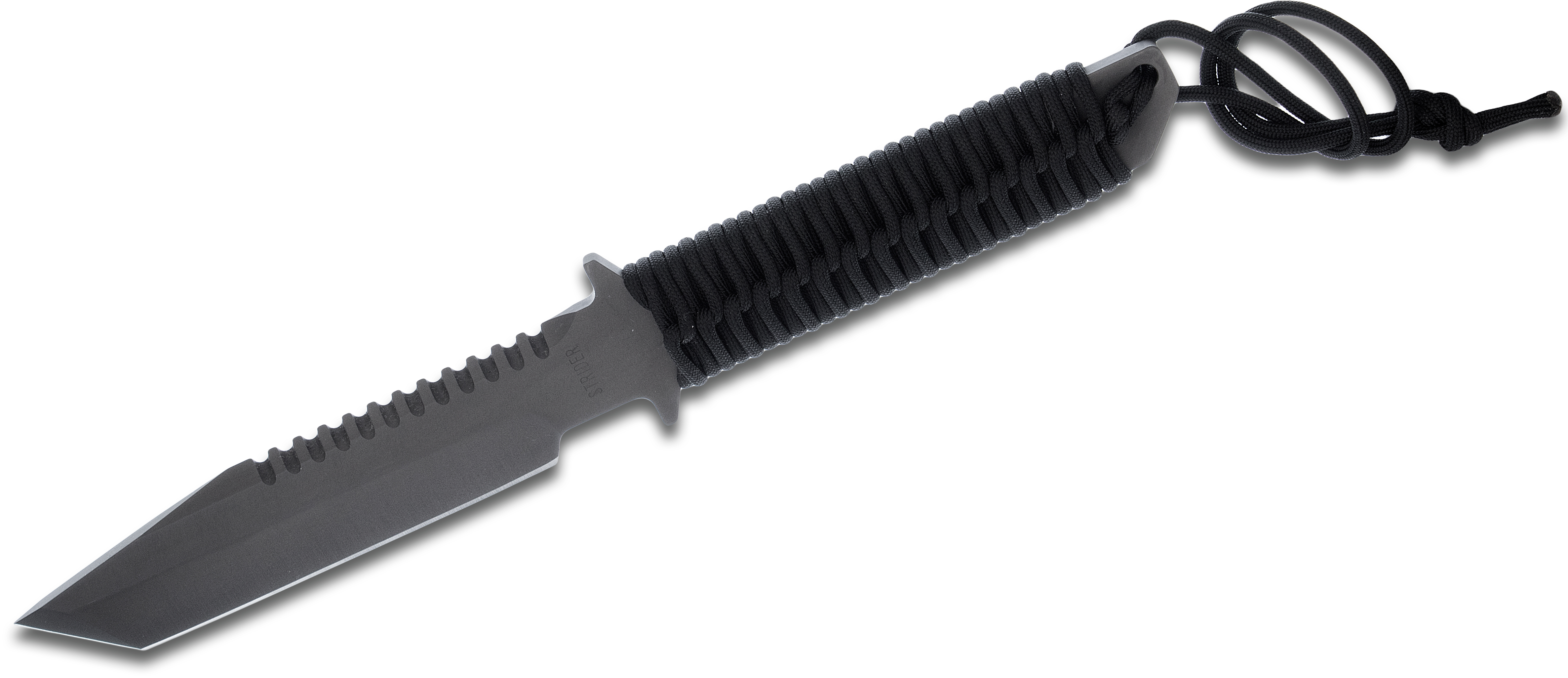 Strider Knives BT-SS Fixed 6" PSF27 Black Tanto Sawback Blade, Black ...